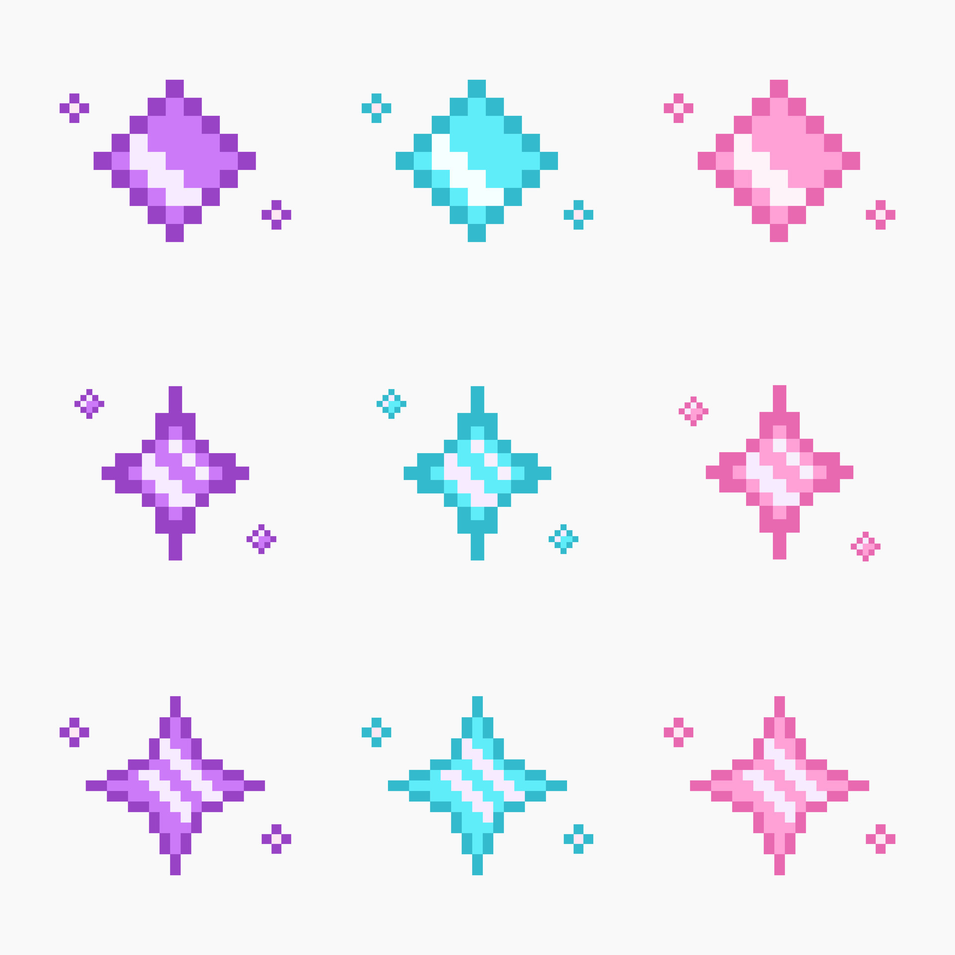 8 bit sparkling, sparkle star pixel art 25442353 Vector Art at Vecteezy