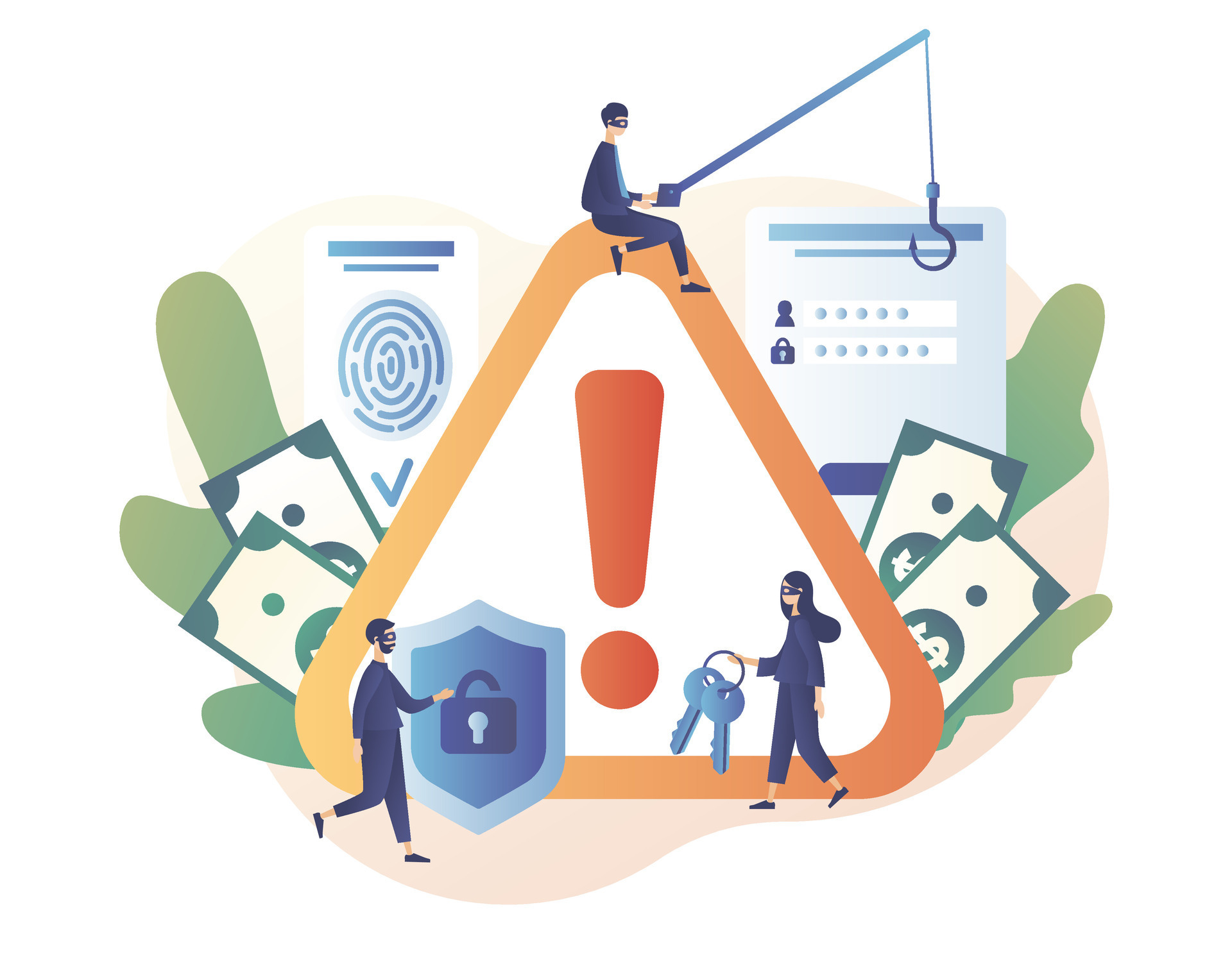 Big Attention Sign Internet Hacker Attack And Personal Data Security Concept Tiny Anonymous