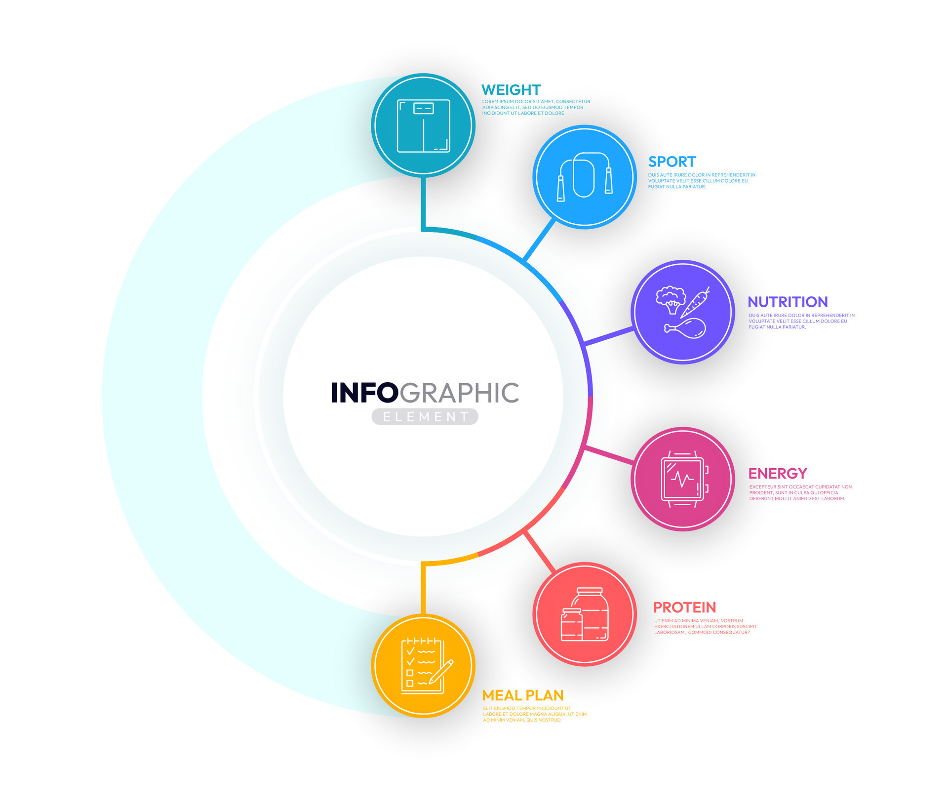 Infographics on nutrition, healthy food or fitness 25442876 Vector Art ...