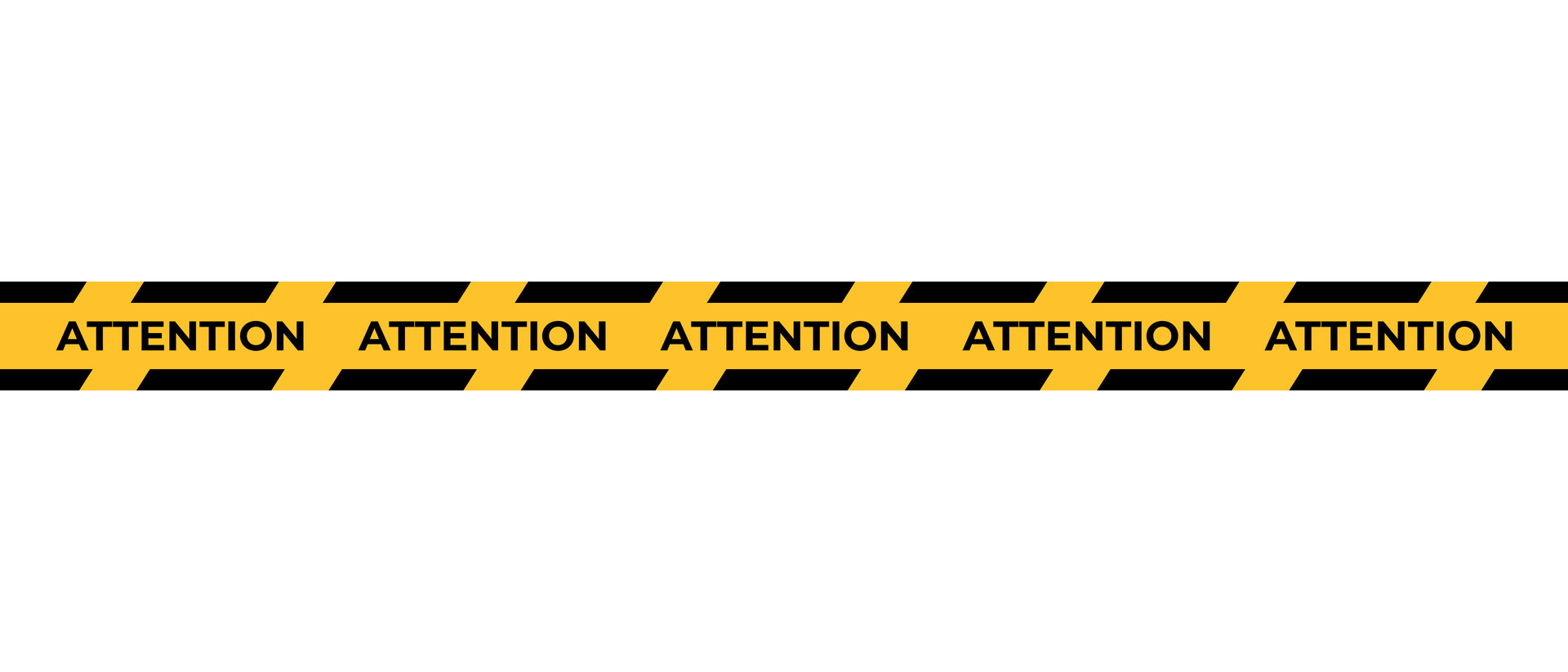 Warning attention tape. Horizontal seamless borders. Black and yellow ...