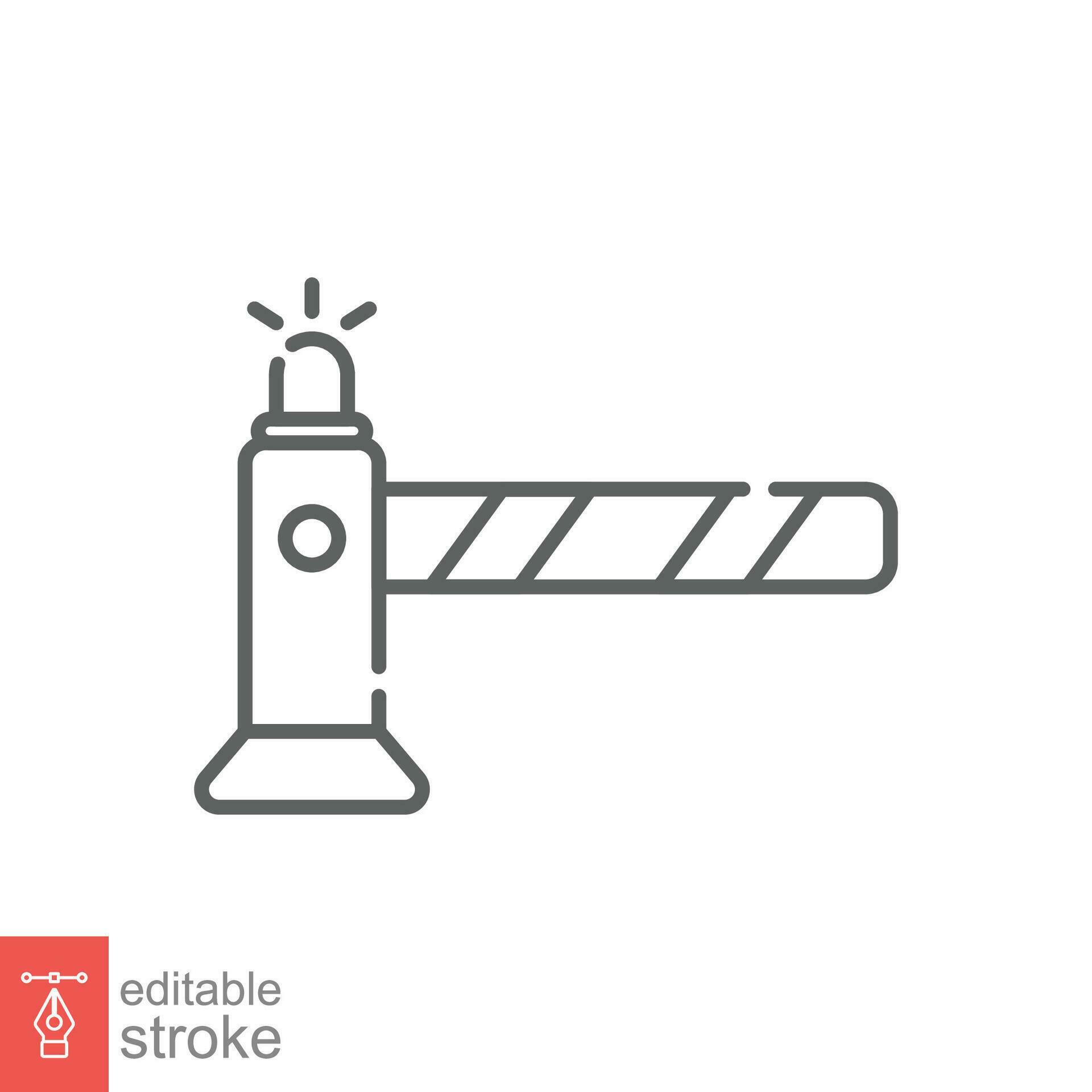Automatic Car Barrier Icon Simple Outline Style Gate Border