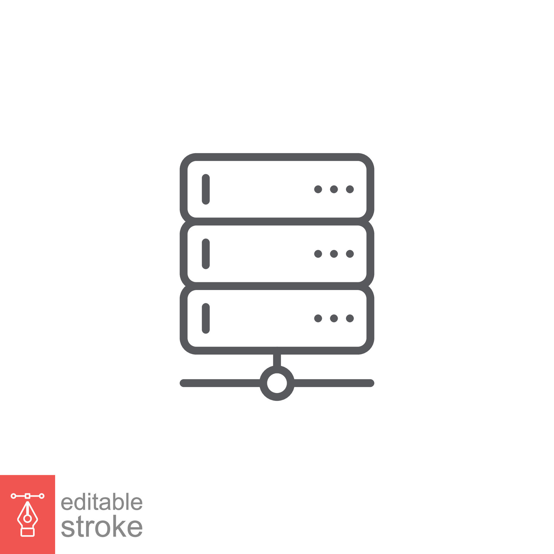 servidor icono. sencillo contorno estilo. computadora datos ...