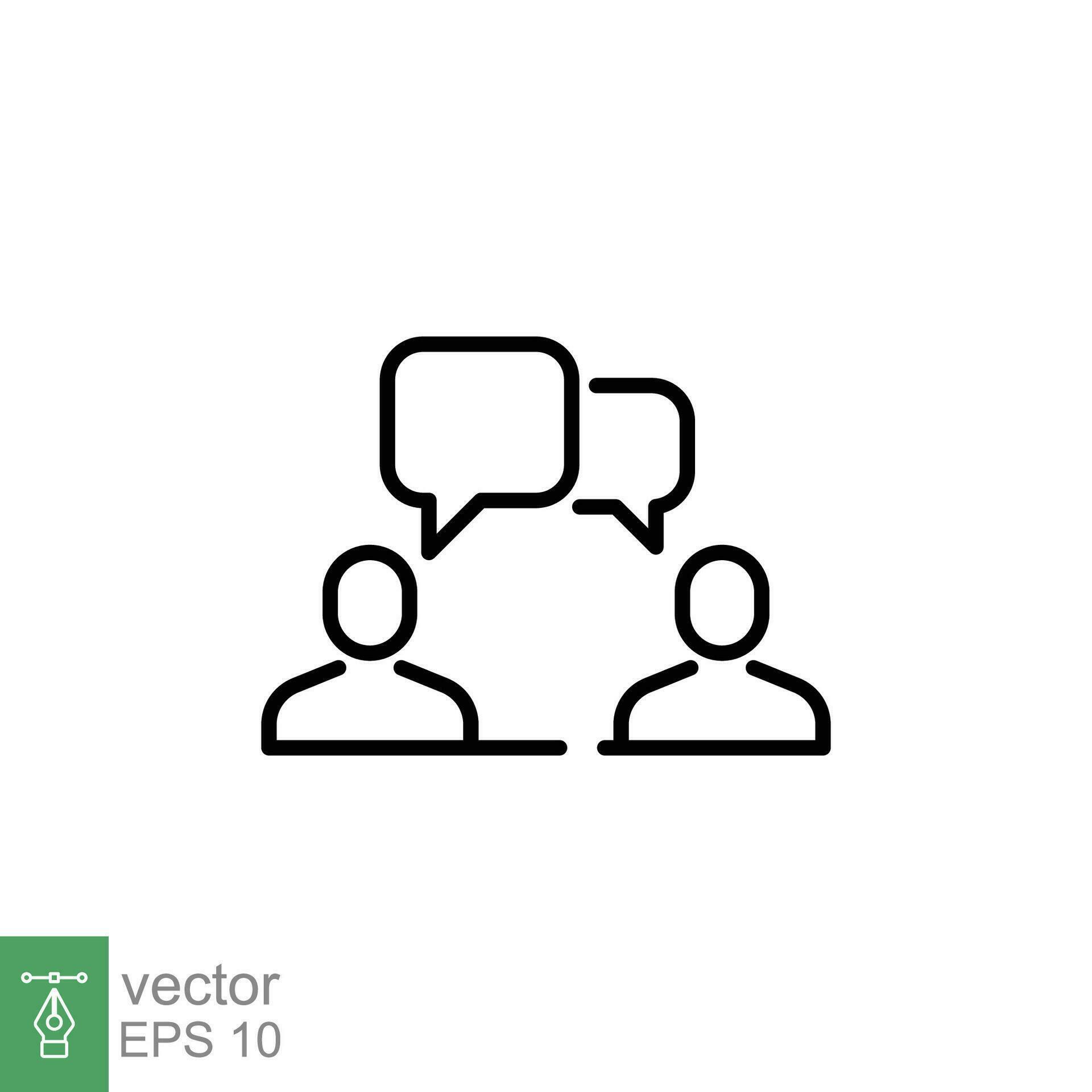 Speaking people icon. Simple outline style. Talk, speak, 2, two person ... Speaking people icon. Simple outline style. Talk, speak, 2, two person ...