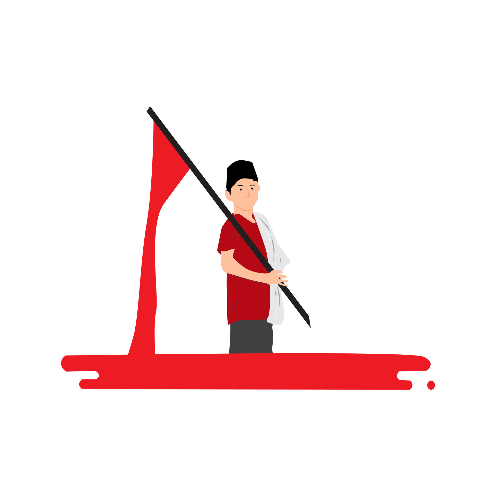 Illustration Of Man Waving Indonesia Flag Independence Day 25446237