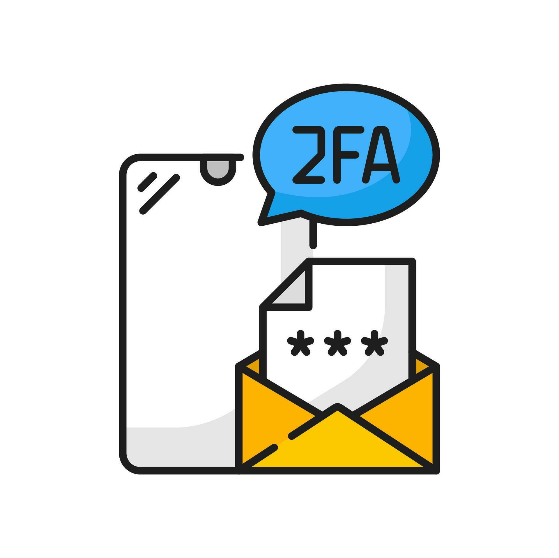 2FA verification icon, security code in message 25448665 Vector Art at ...