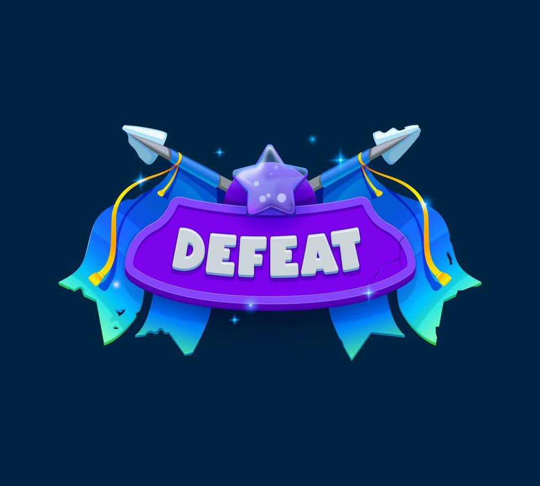 Defeat game badge or shield ui arcade final banner 25448978 Vector Art at Vecteezy