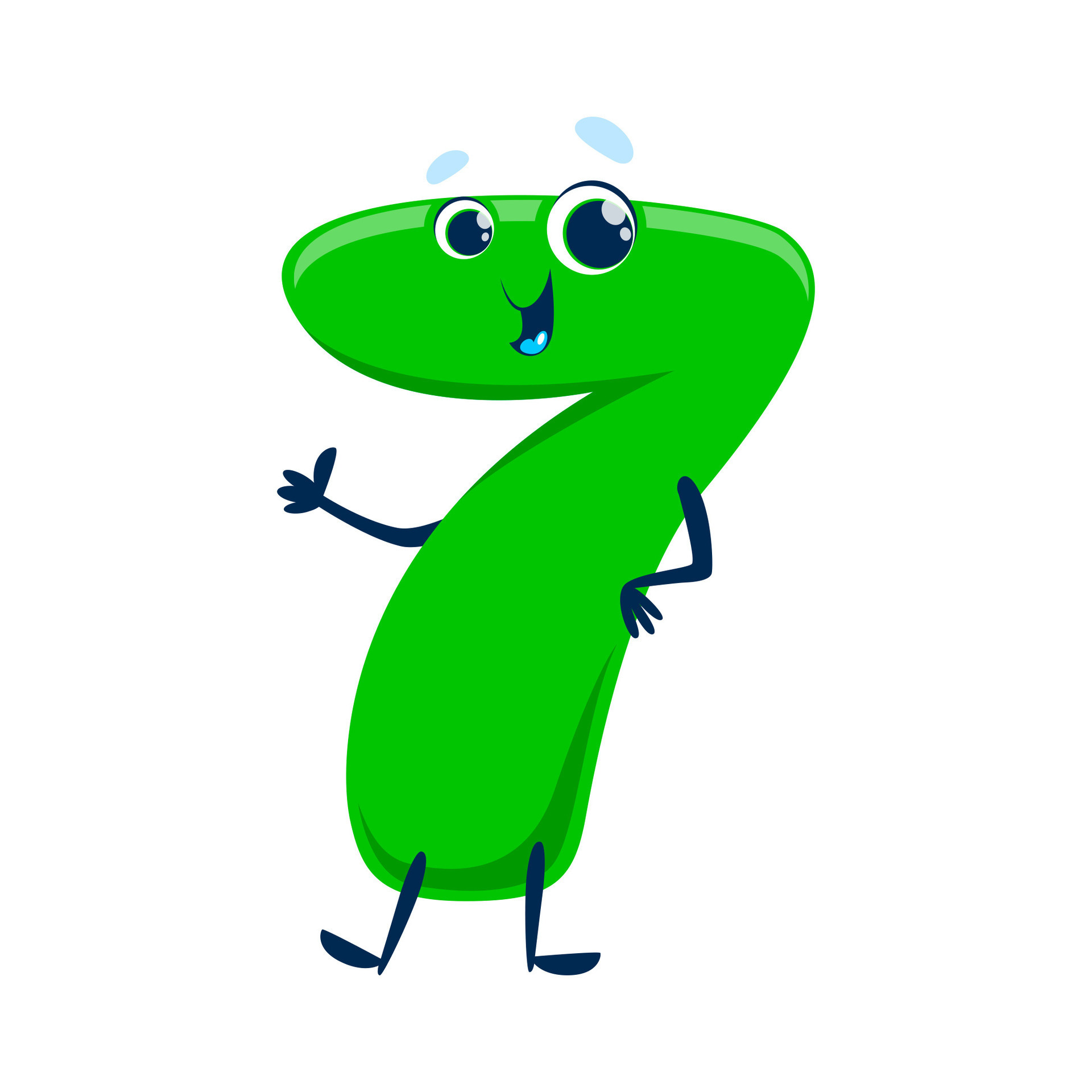 Cartoon cute funny number seven vector character 25449001 Vector Art at ...