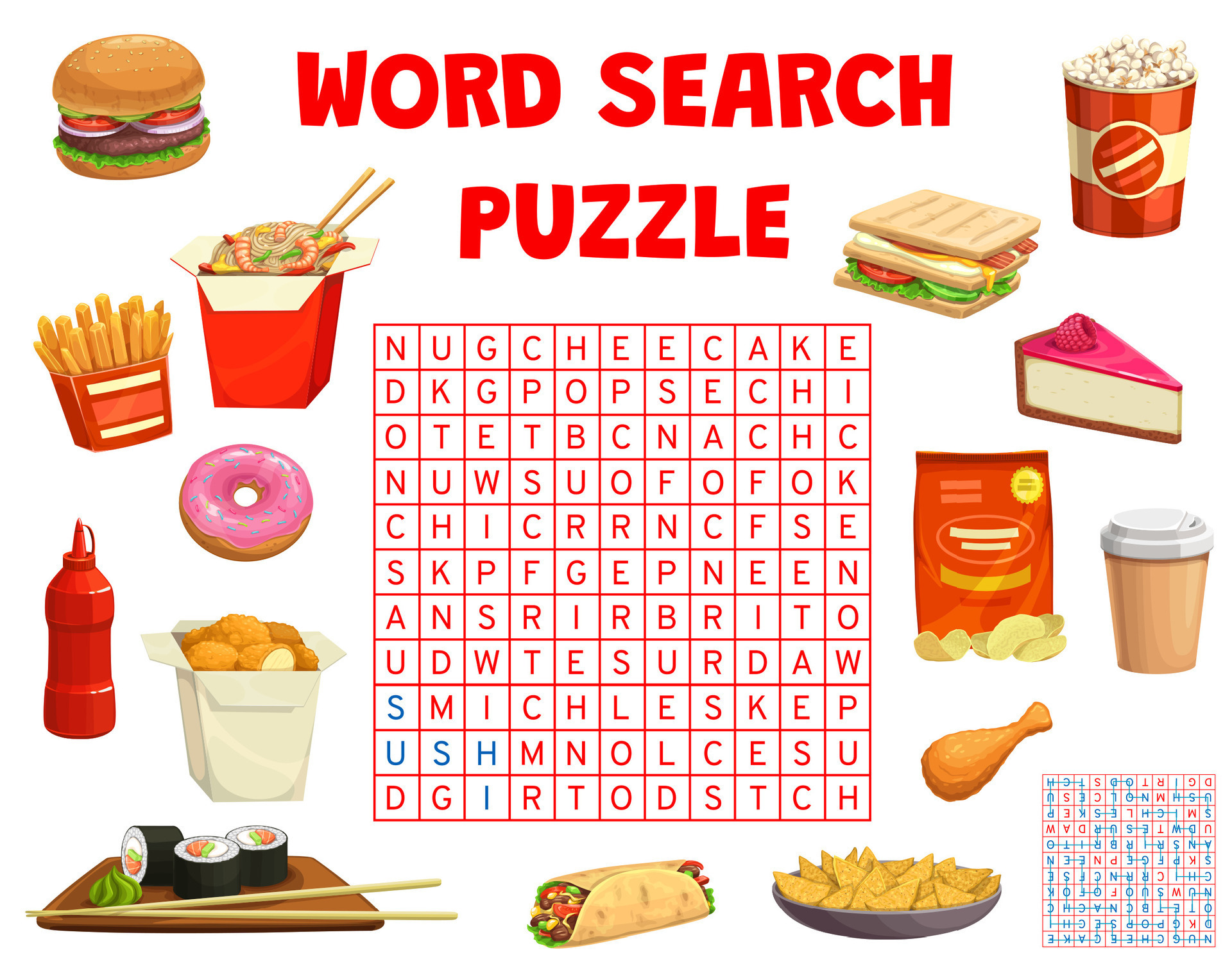 Fast Food Snacks Word Search Puzzle Game Worksheet 25449116 Vector Art fast-food-snacks-word-search-puzzle-game-worksheet-25449116-vector-art