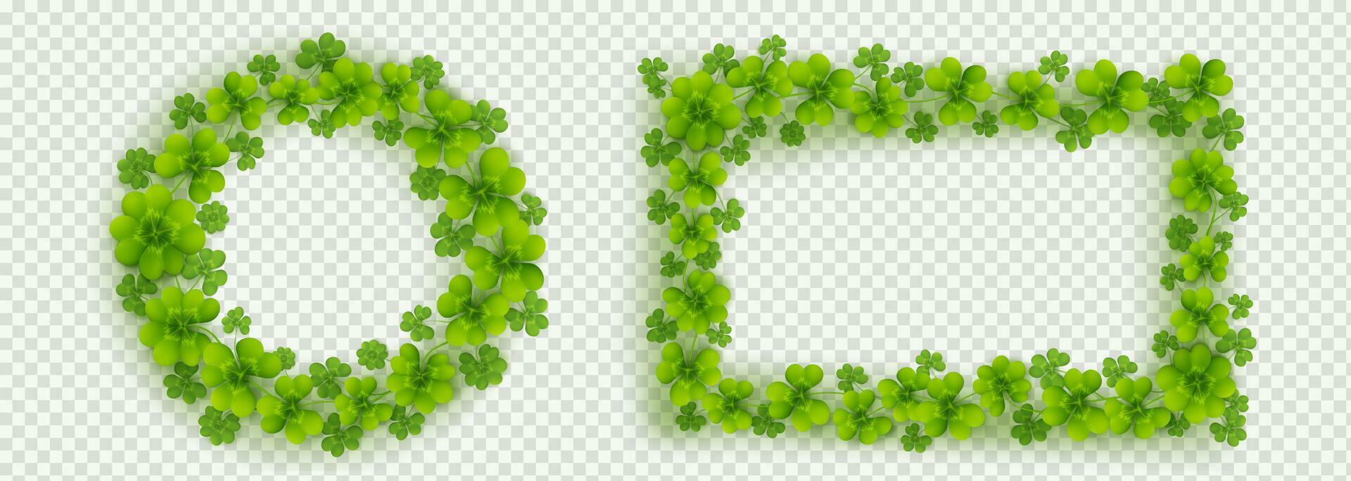 Realistic clover frames set 25449591 Vector Art at Vecteezy