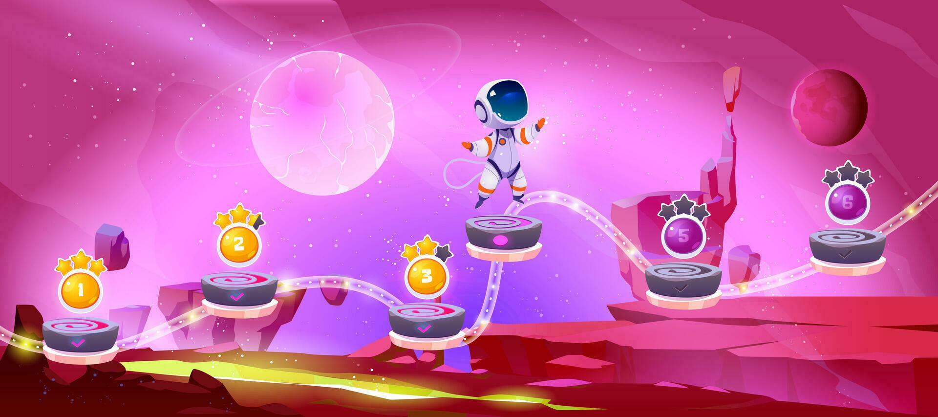 Space Game Ui Level Map With Planet Vector Screen 25449697 Vector Art