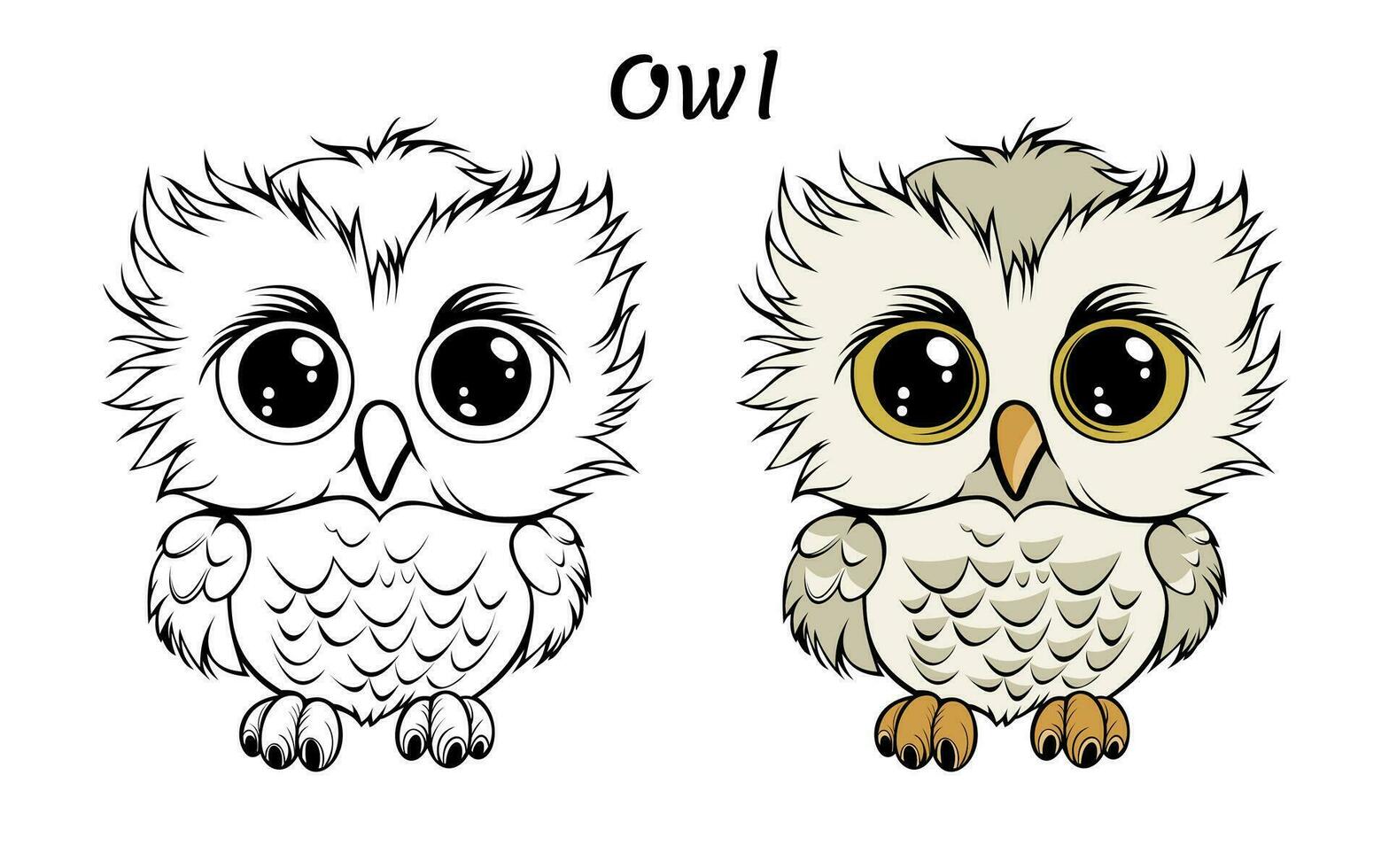 Cute Baby Owl Animals Coloring Pages