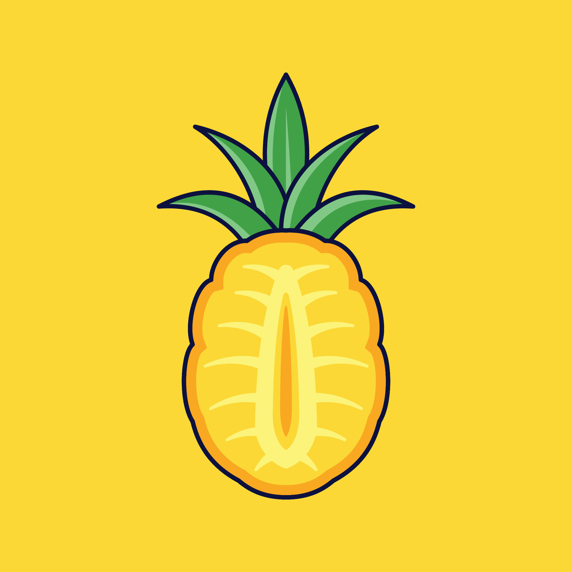 Pineapple Fruit Cartoon Vector Icon Illustration Food Fruit Icon Concept Isolated Premium