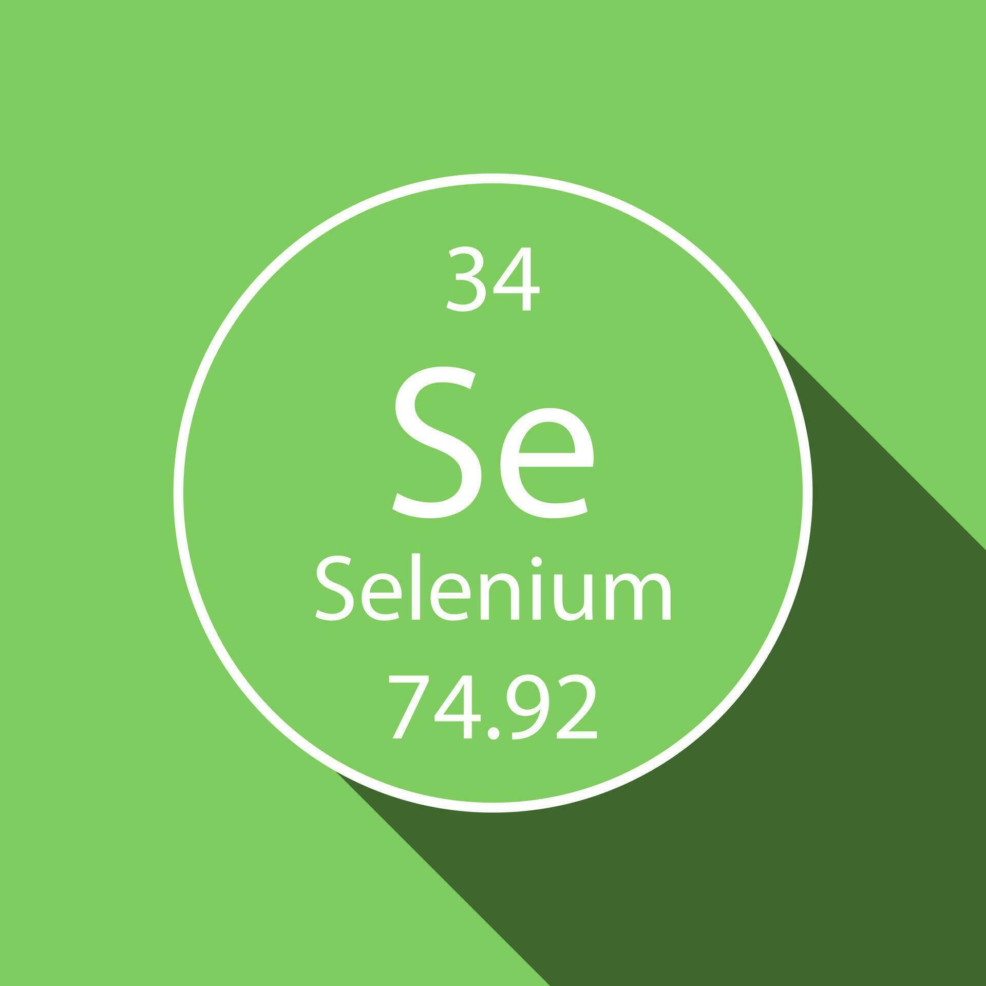 Selenium symbol with long shadow design. Chemical element of the ...