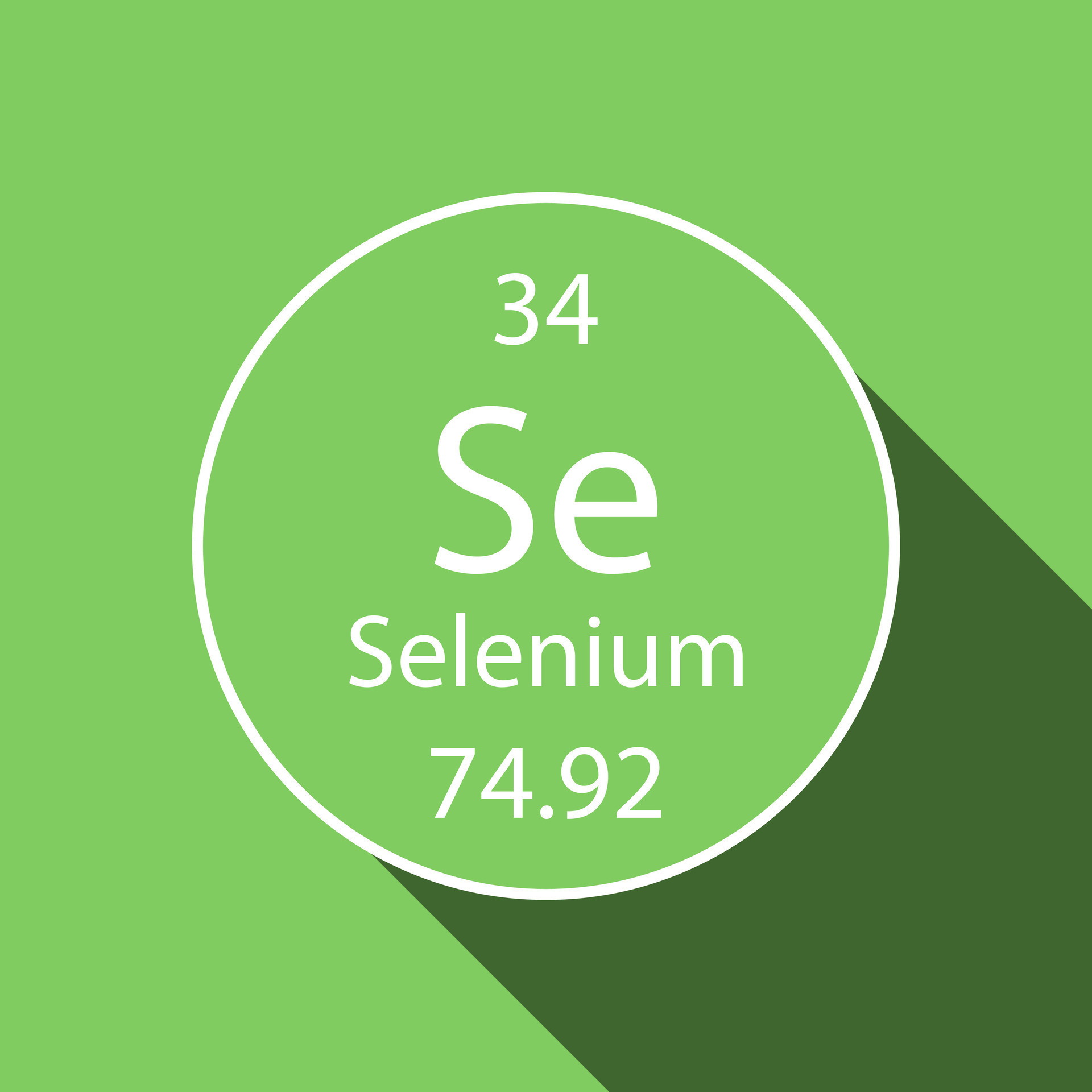 Selenium symbol with long shadow design. Chemical element of the ...