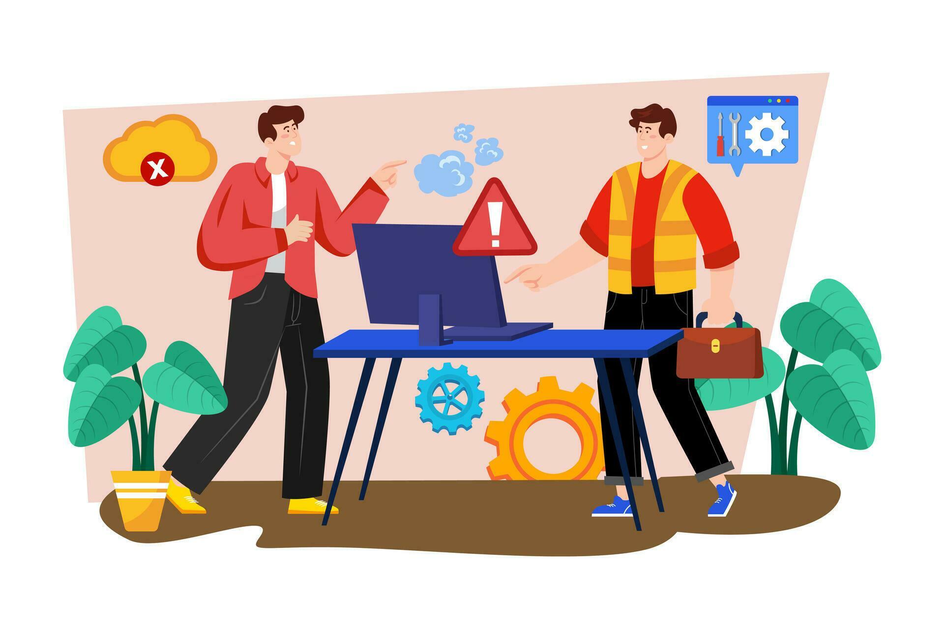 Technical Support Representative Troubleshooting Customer Technical Issues 25452221 Vector Art