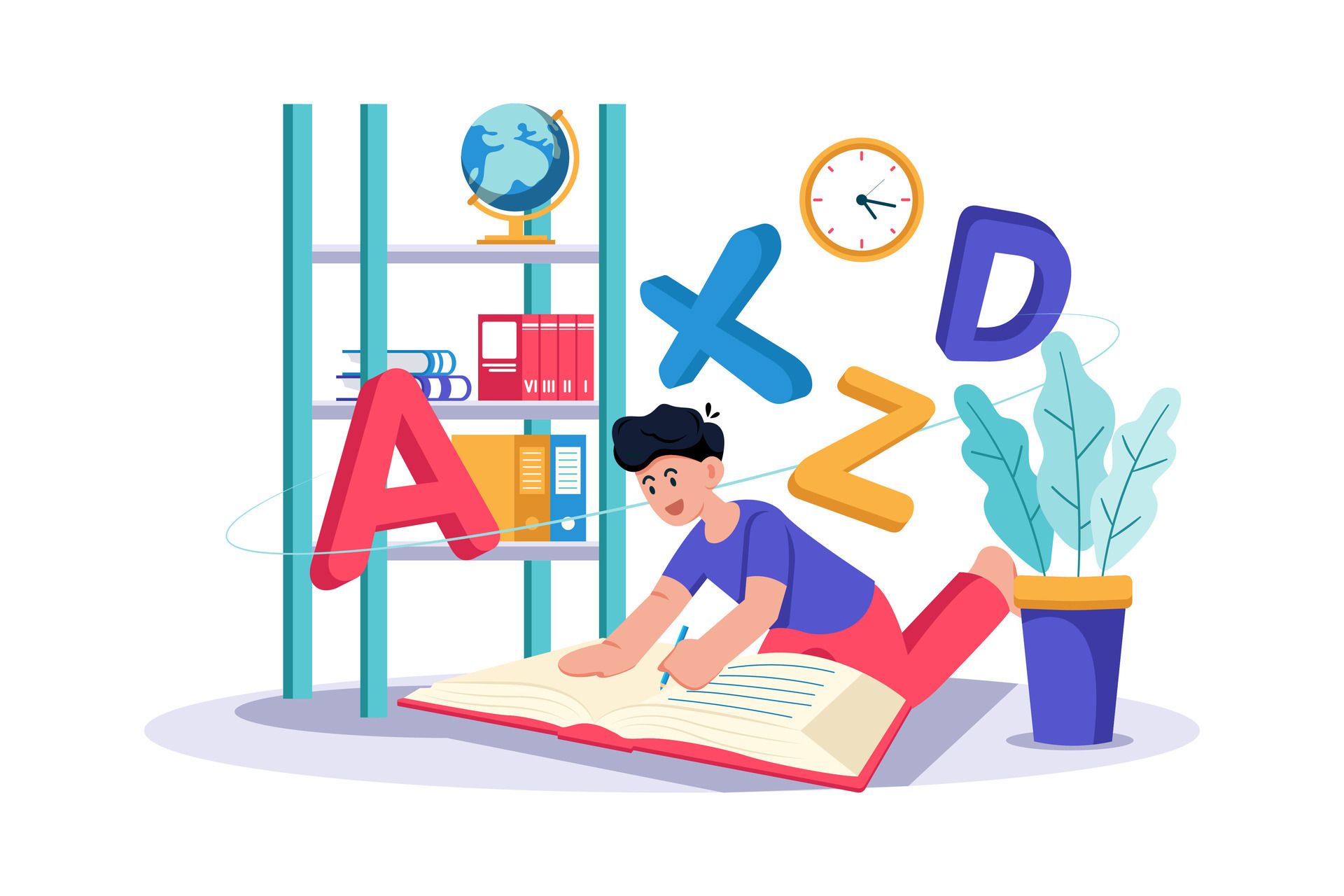 A Child Practices Writing Letters And Numbers 25452289 Vector Art At a-child-practices-writing-letters-and-numbers-25452289-vector-art-at