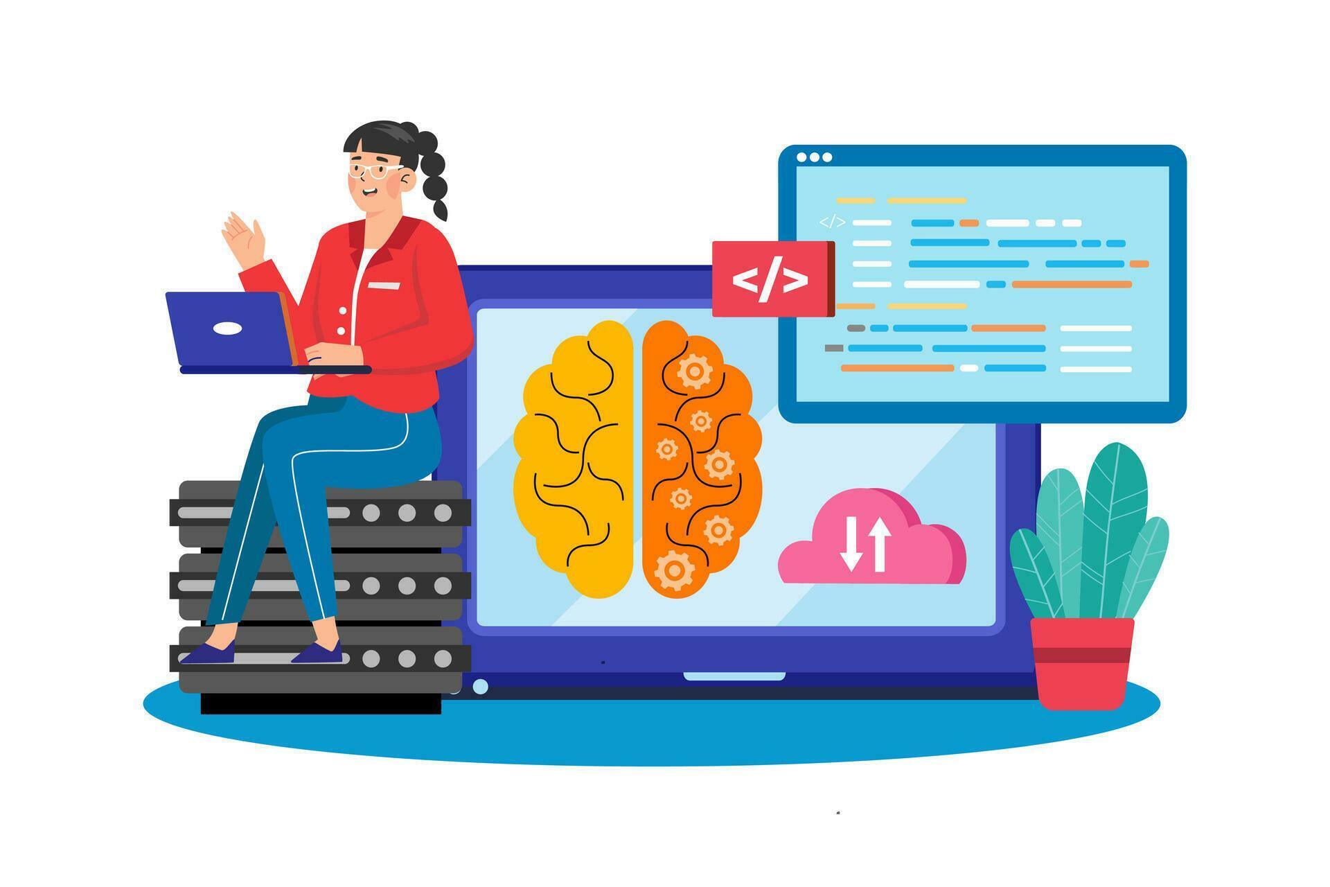 AI improves natural language processing. 25452600 Vector Art at Vecteezy