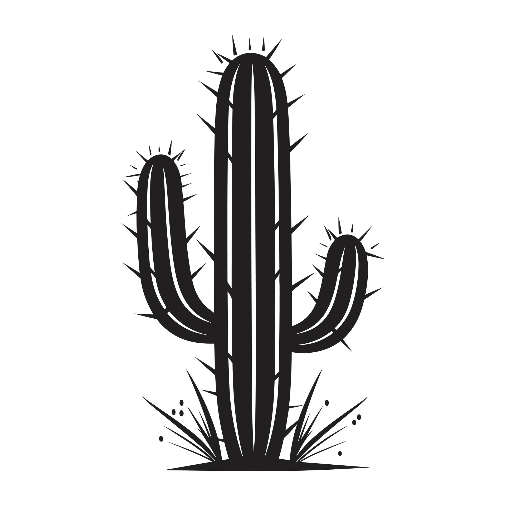 hermosa cactus silueta 25452891 Vector en Vecteezy