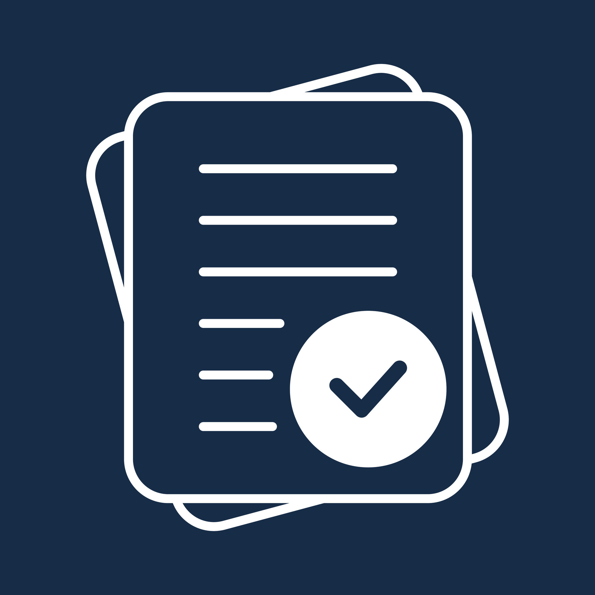 Document with Check mark icon. Compliance document icon in flat style ...