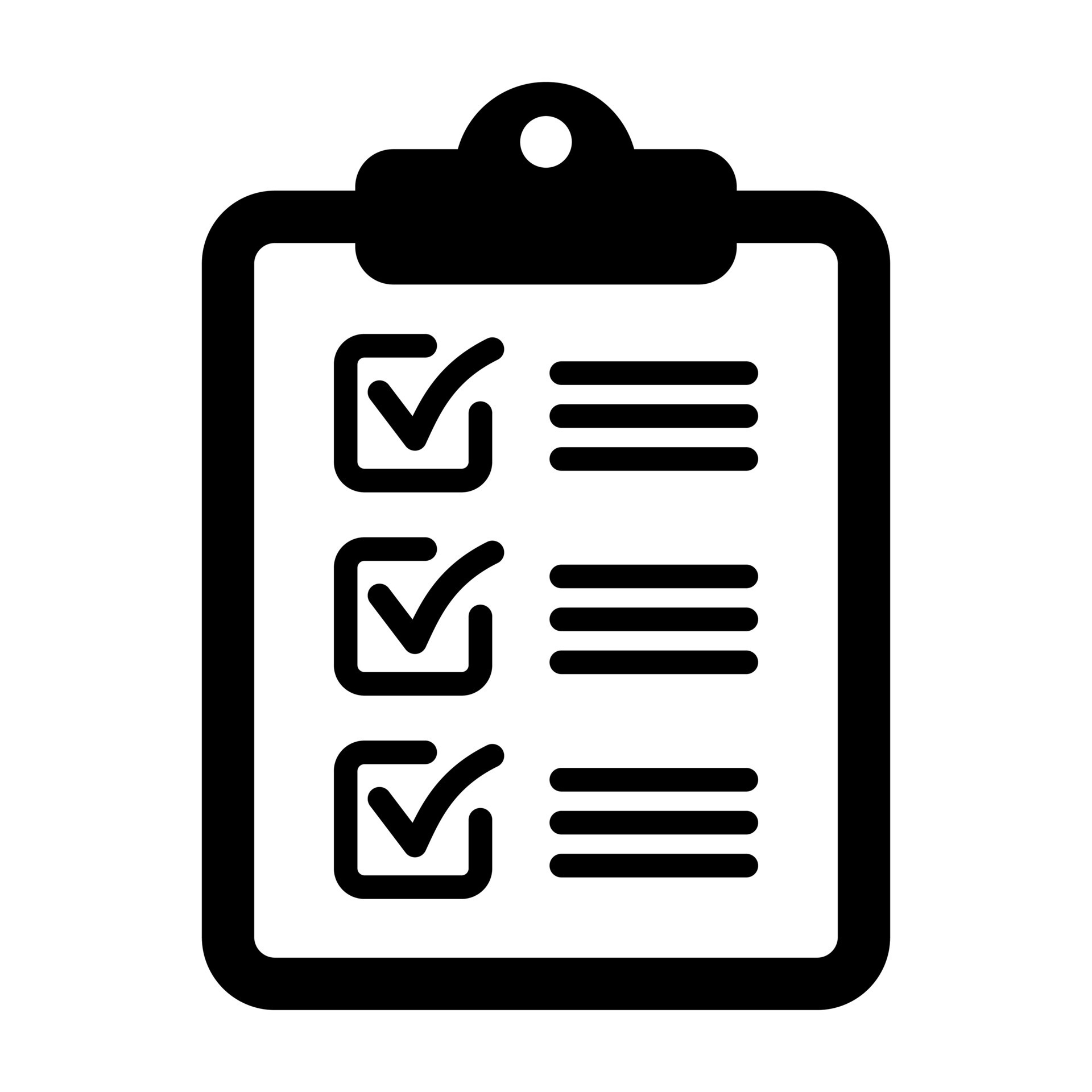 Clipboard and checklist icon. Project management, questionnaire icon ...