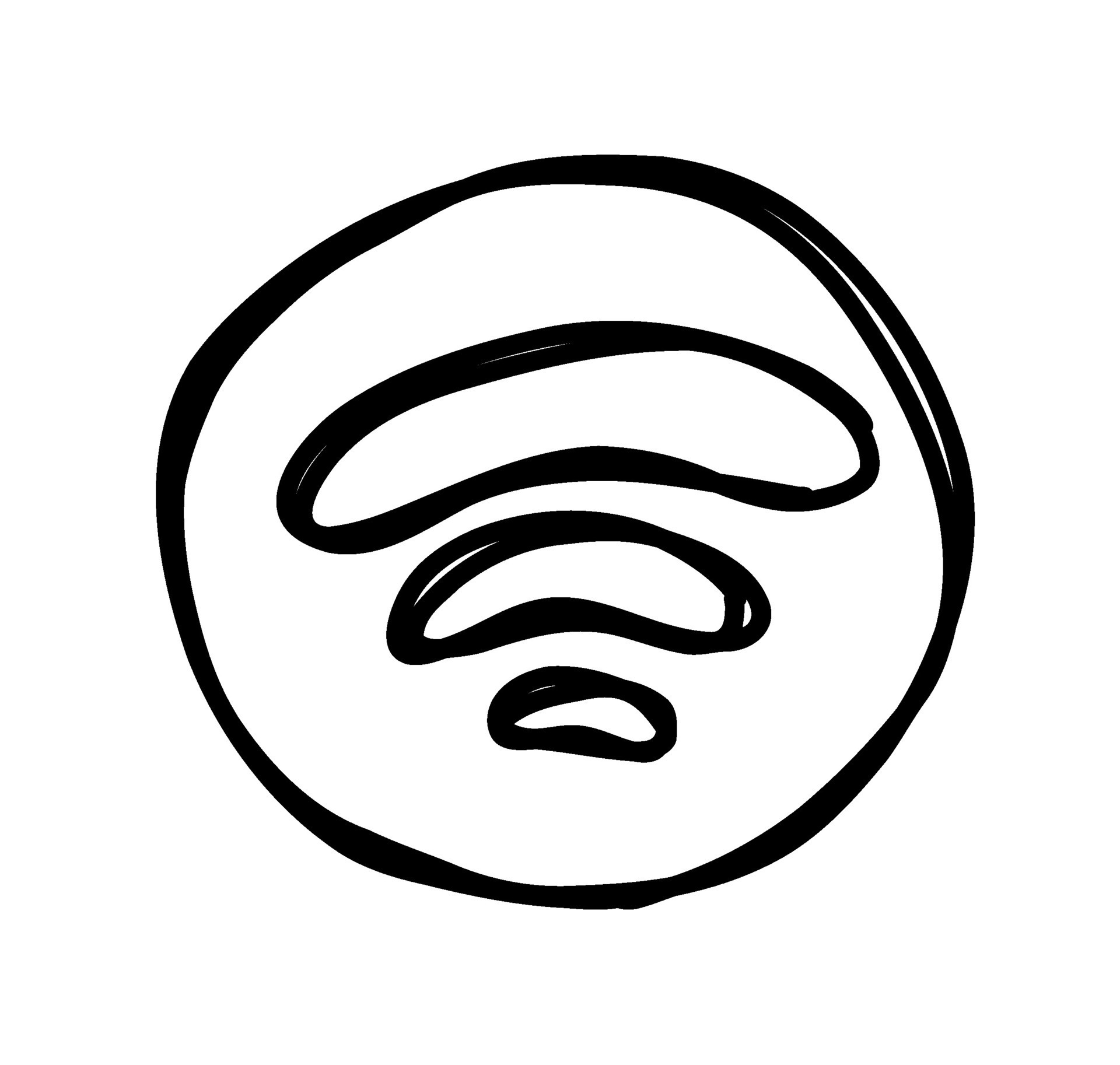 Spotify icon doodle style logo. Social media icon on white background ... Spotify icon doodle style logo. Social media icon on white background ...