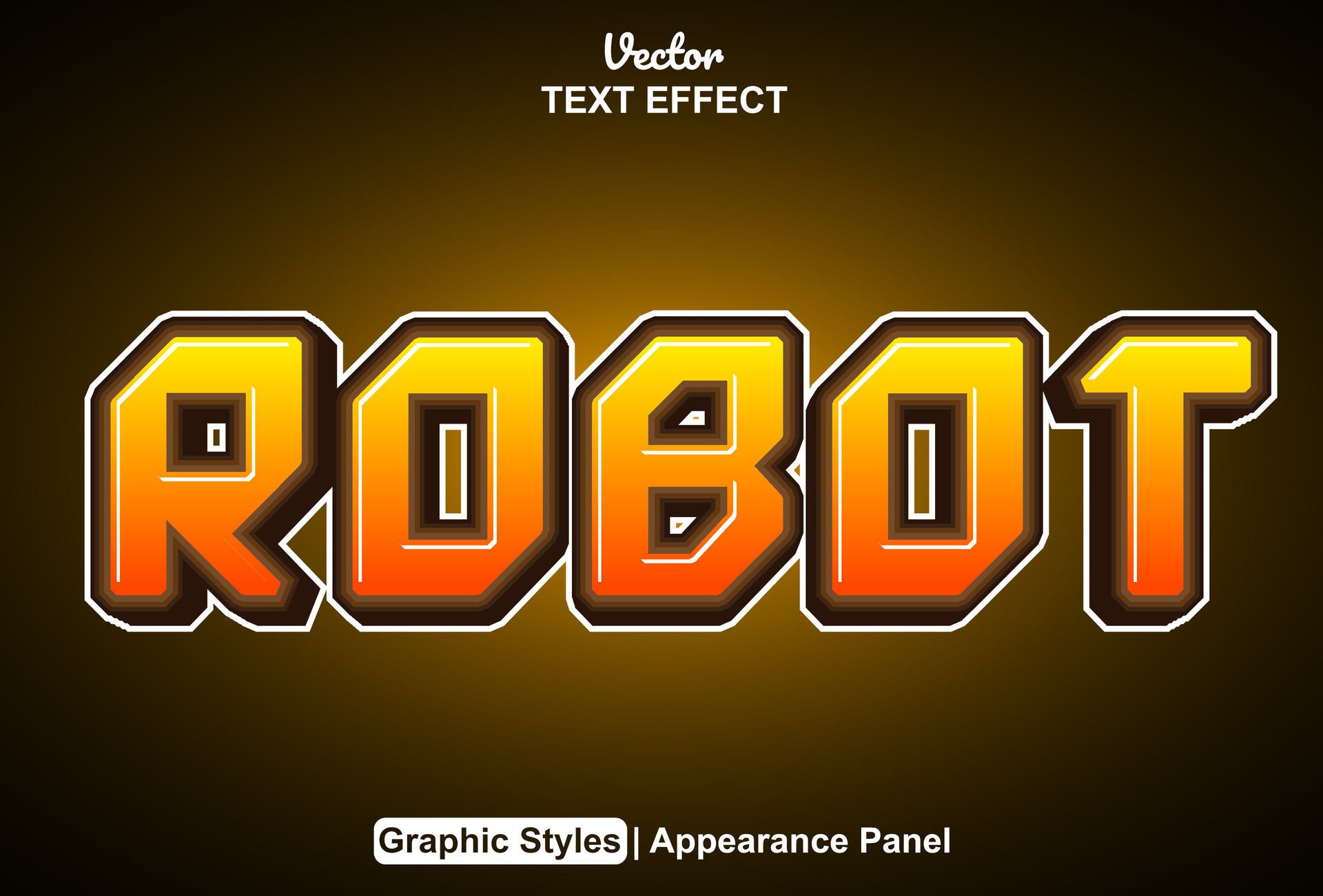 robot text effect with orange color graphic editable style 25454743 Vector Art at Vecteezy