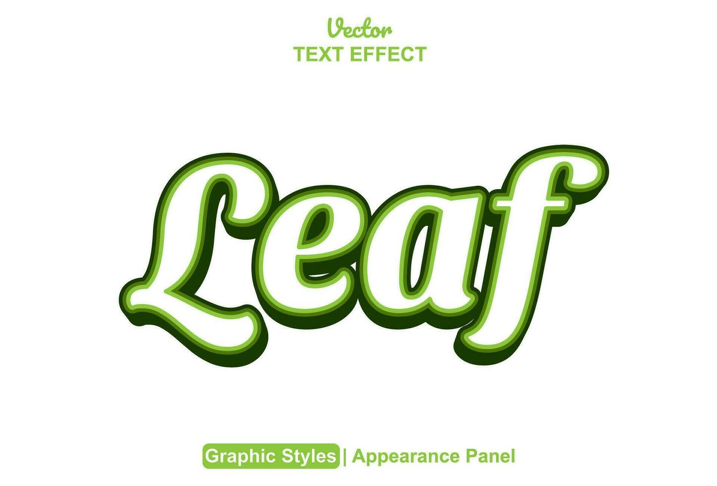 leaf text effect with green graphic style and editable. 25454759 Vector ...