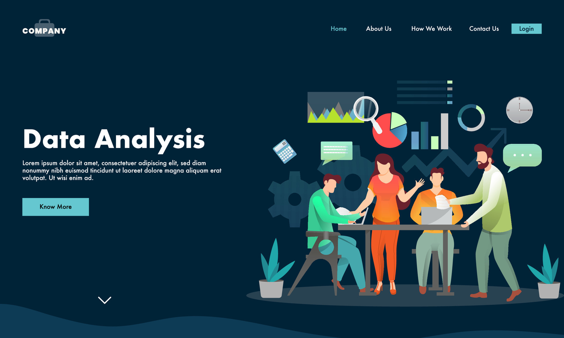 Data Analysis Concept Based Landing Page Design With Business People Or