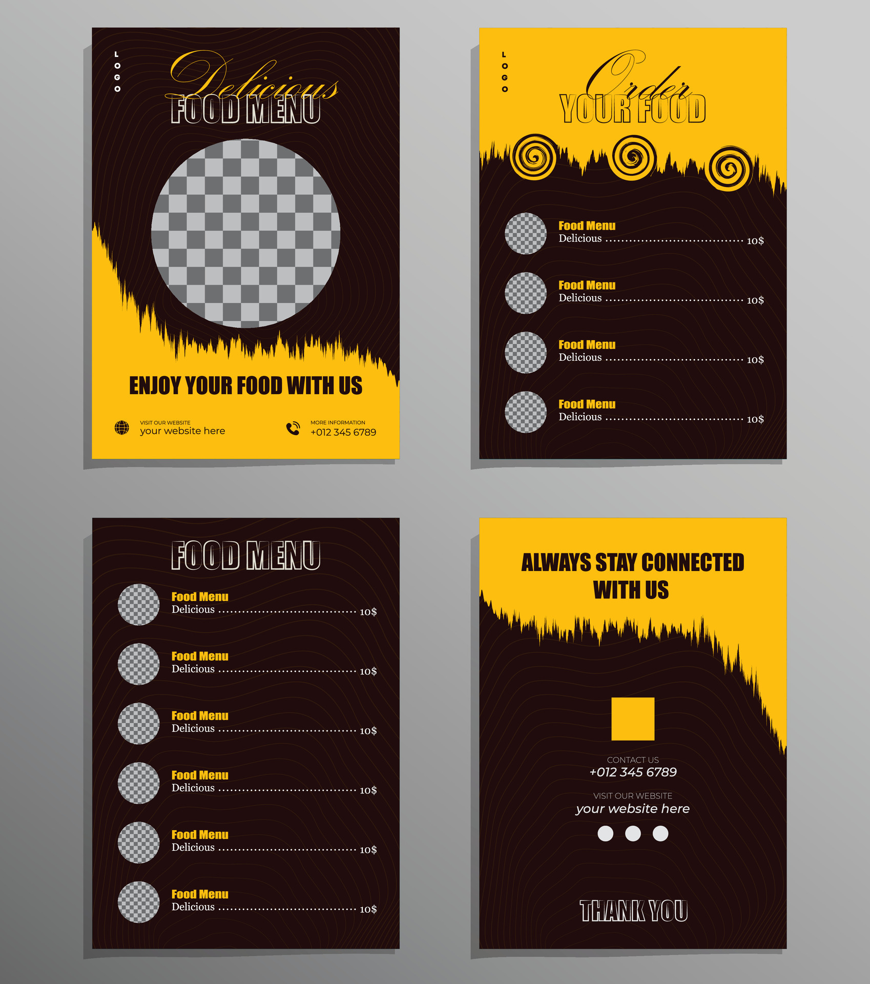 Restaurant food menu and flyer design template, Menu card design ...