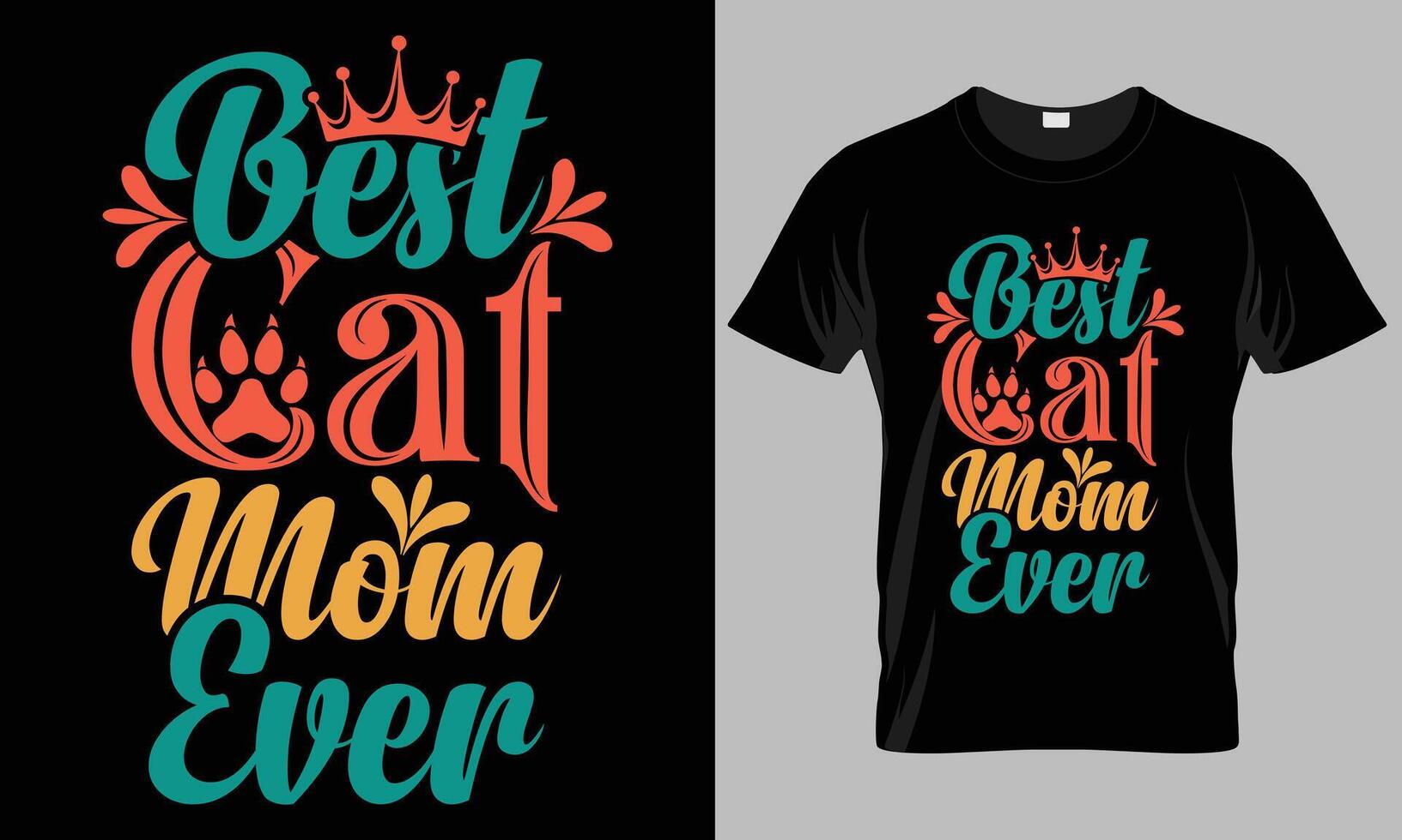 Cat Typography T Shirt Vector Design 25457543 Vector Art At Vecteezy