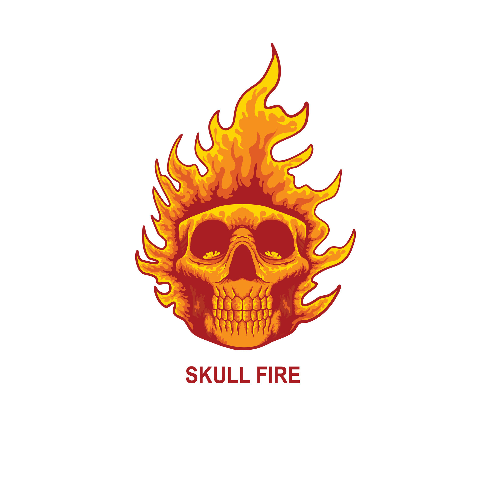 hot fire burning skull head illustration 25458022 Vector Art at Vecteezy