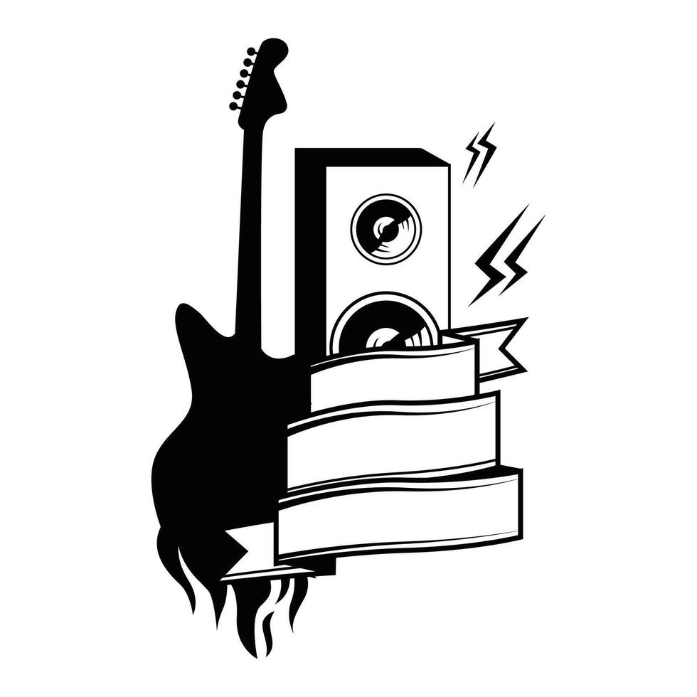 Rock n' Roll logo silhouette. Rock festival logo vector illustration ... Rock n' Roll logo silhouette. Rock festival logo vector illustration ...