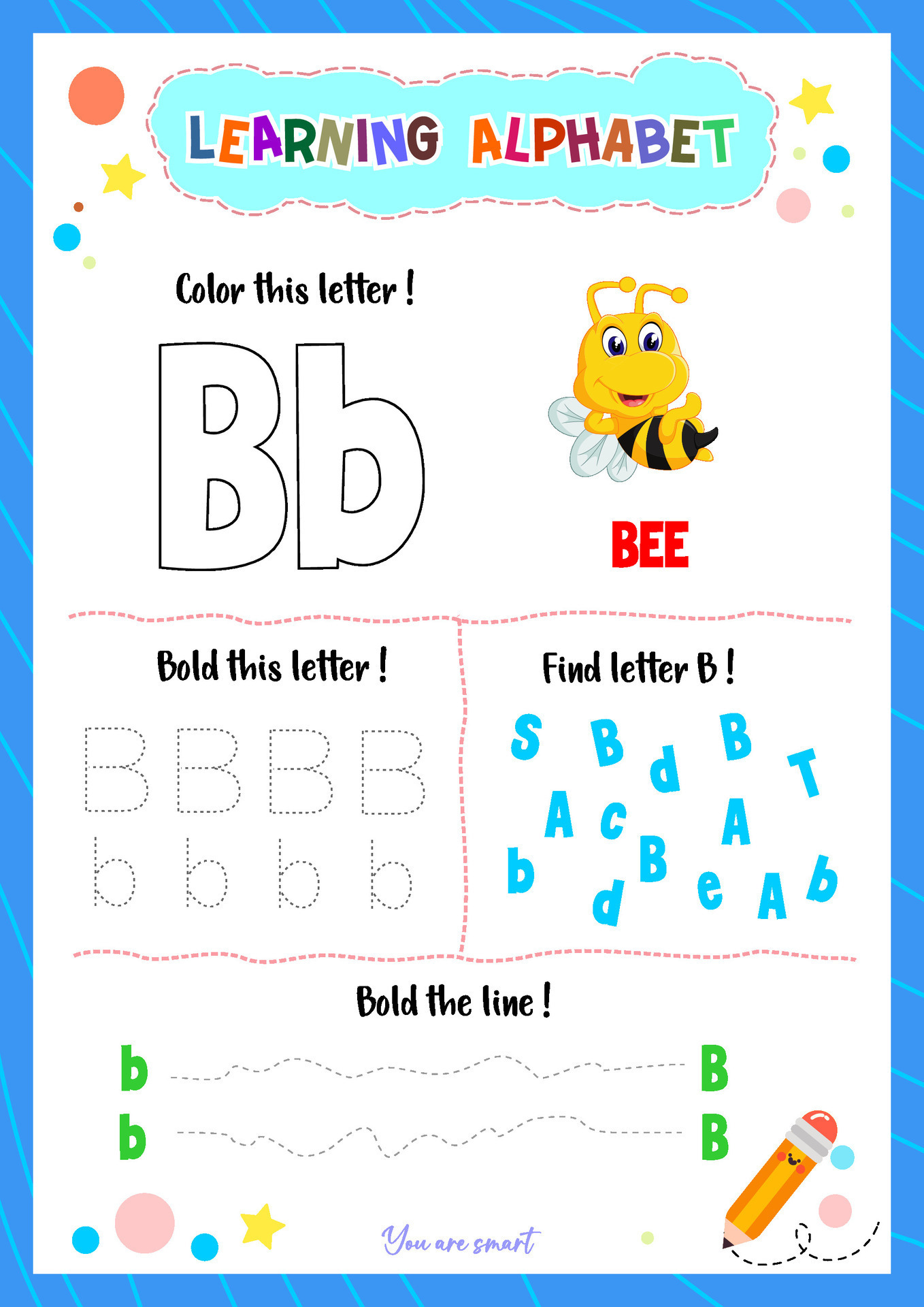 Learning alphabet with tracing finding and coloring letters for kids ...