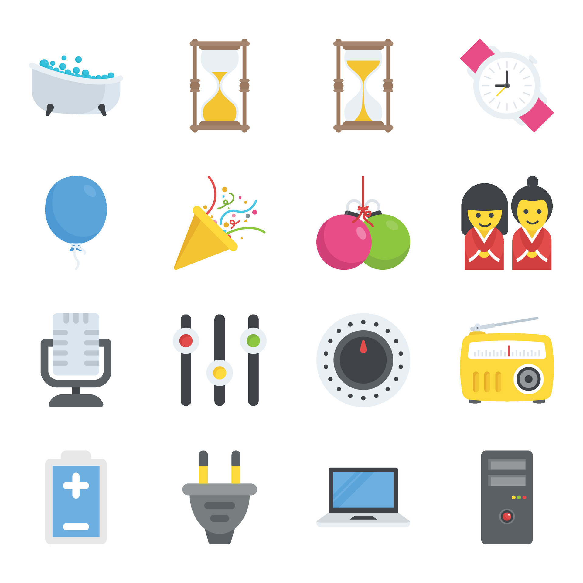 Flat Icons Objects 25461019 Vector Art at Vecteezy