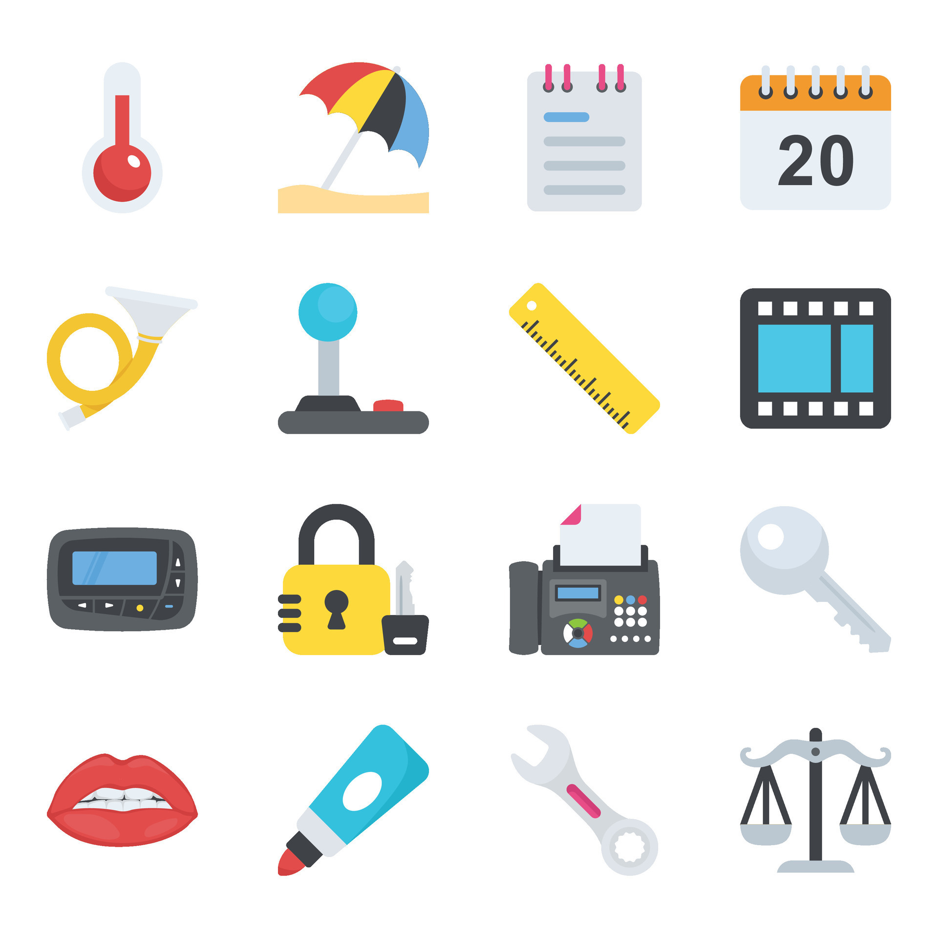 Objects Flat Icons 25461021 Vector Art at Vecteezy