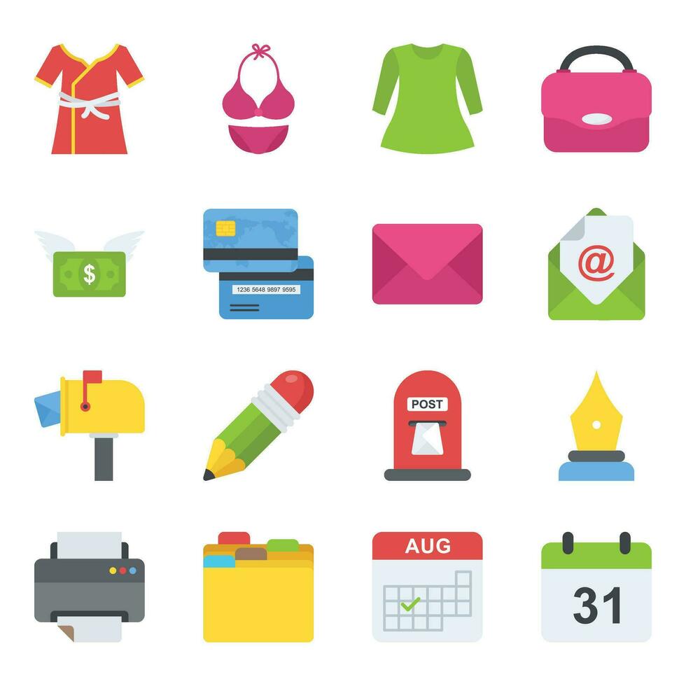 Objects Flat Icons Pack 25461022 Vector Art at Vecteezy