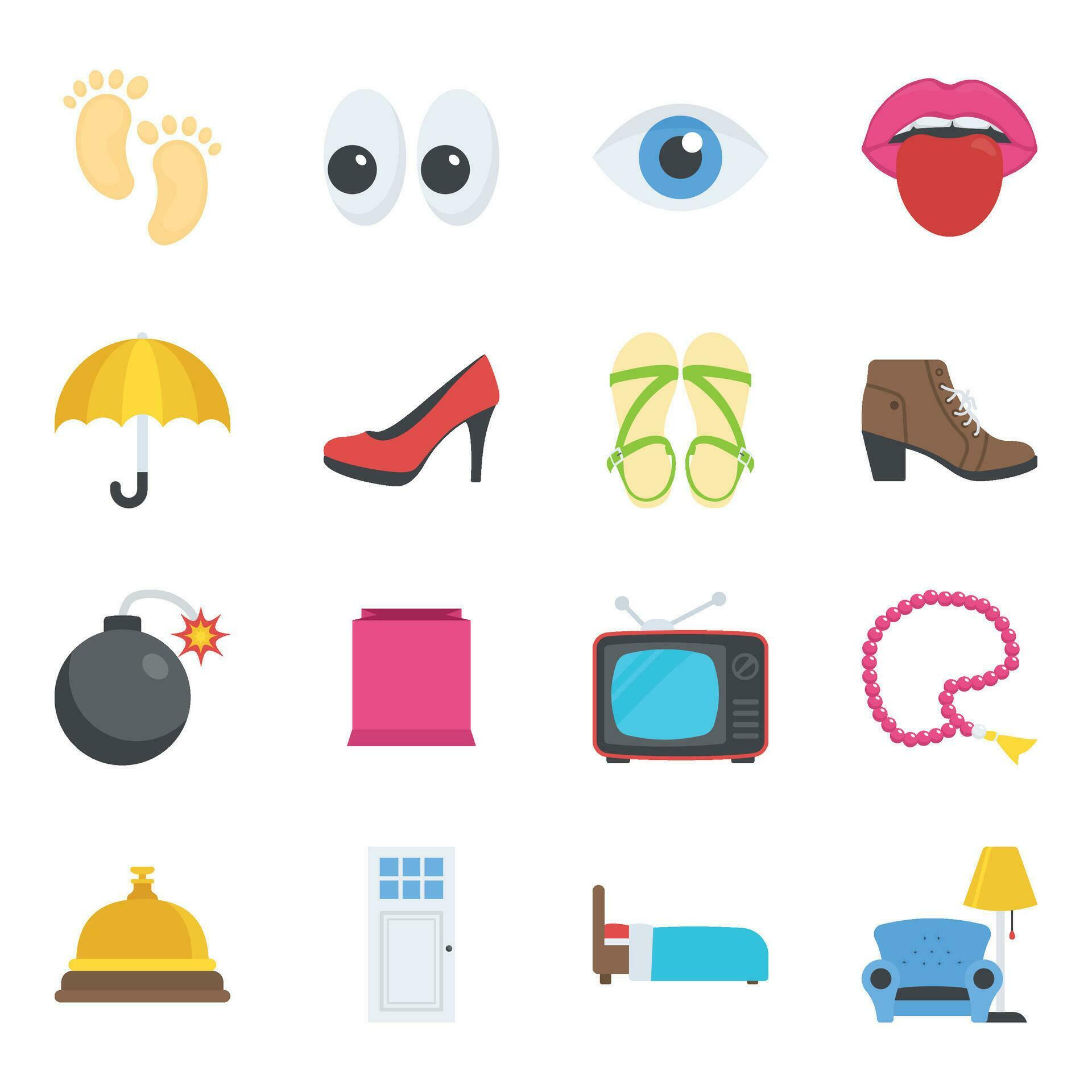 Objects Flat Icons 25461062 Vector Art at Vecteezy