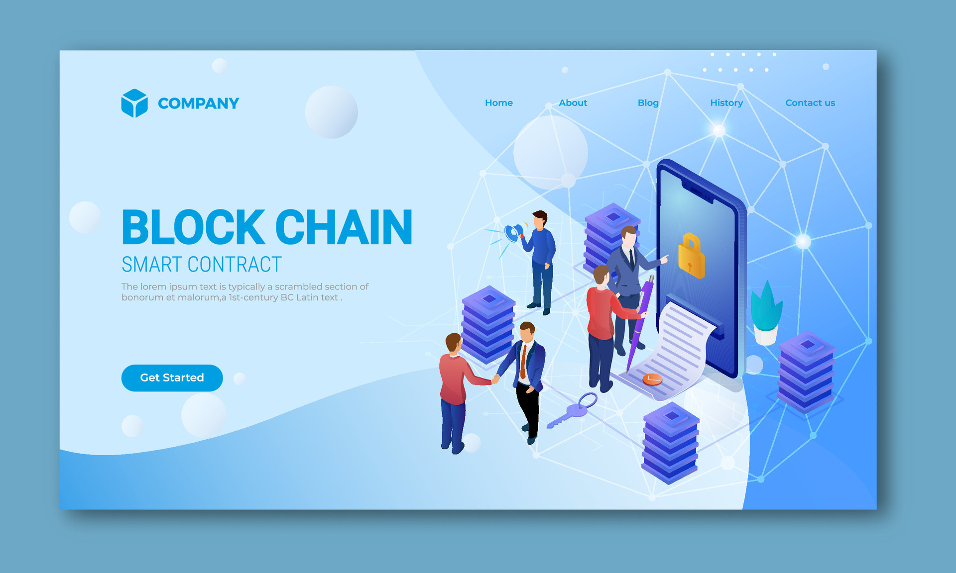Smart Contract Blockchain Concept Based Landing Page with Approval ...
