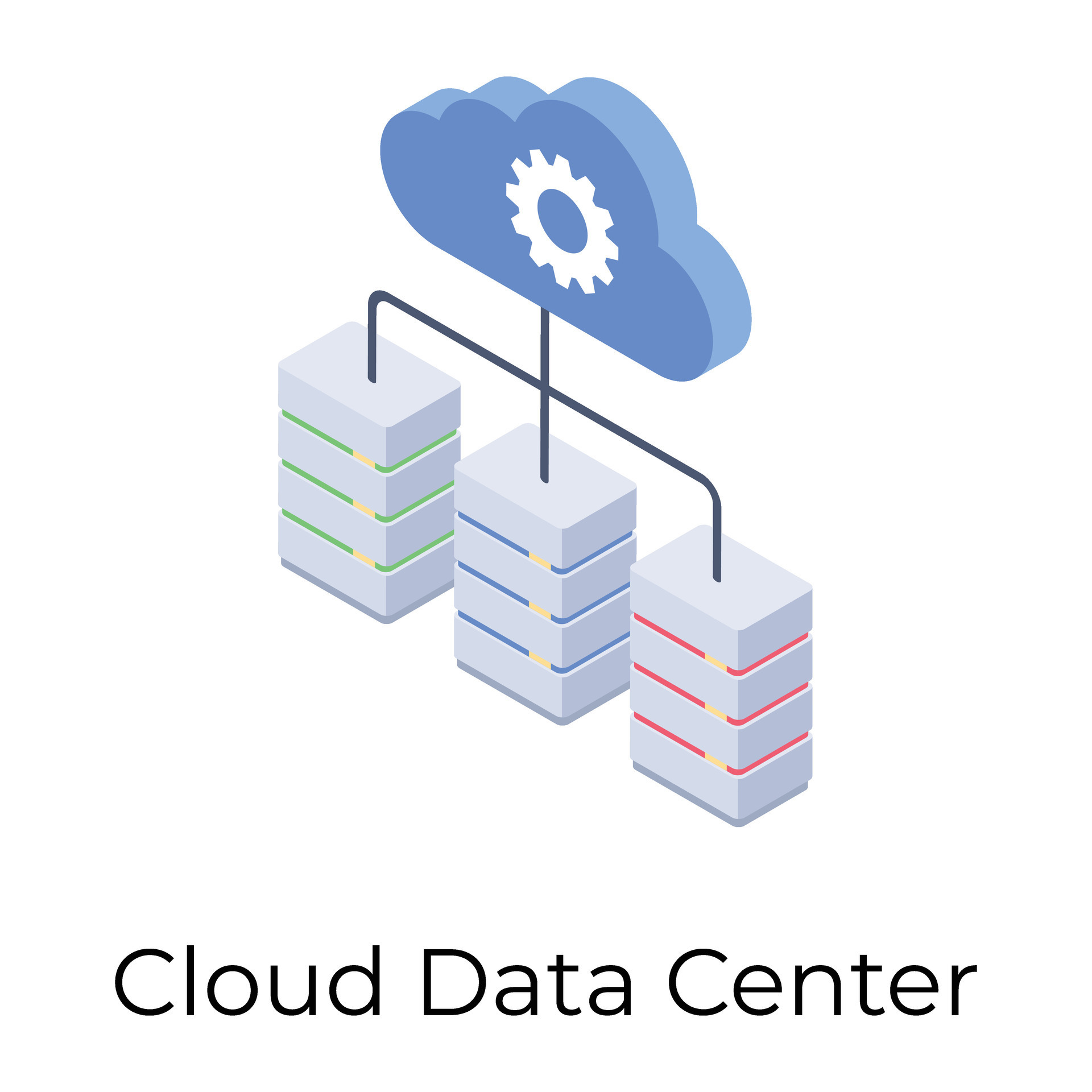 Isometric Vector Design Cloud Data Center Icon 25462653 Vector Art At