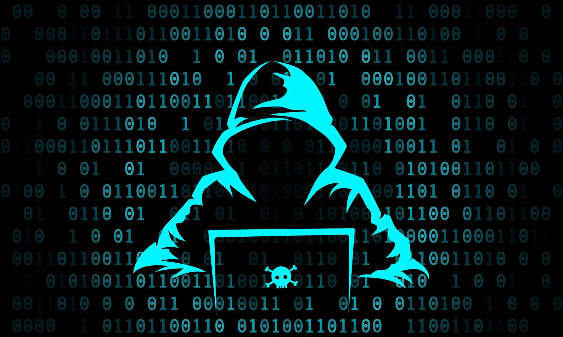 A Mysterious And Dangerous Hacker With Binary Code Background Vector Illustration 25463781