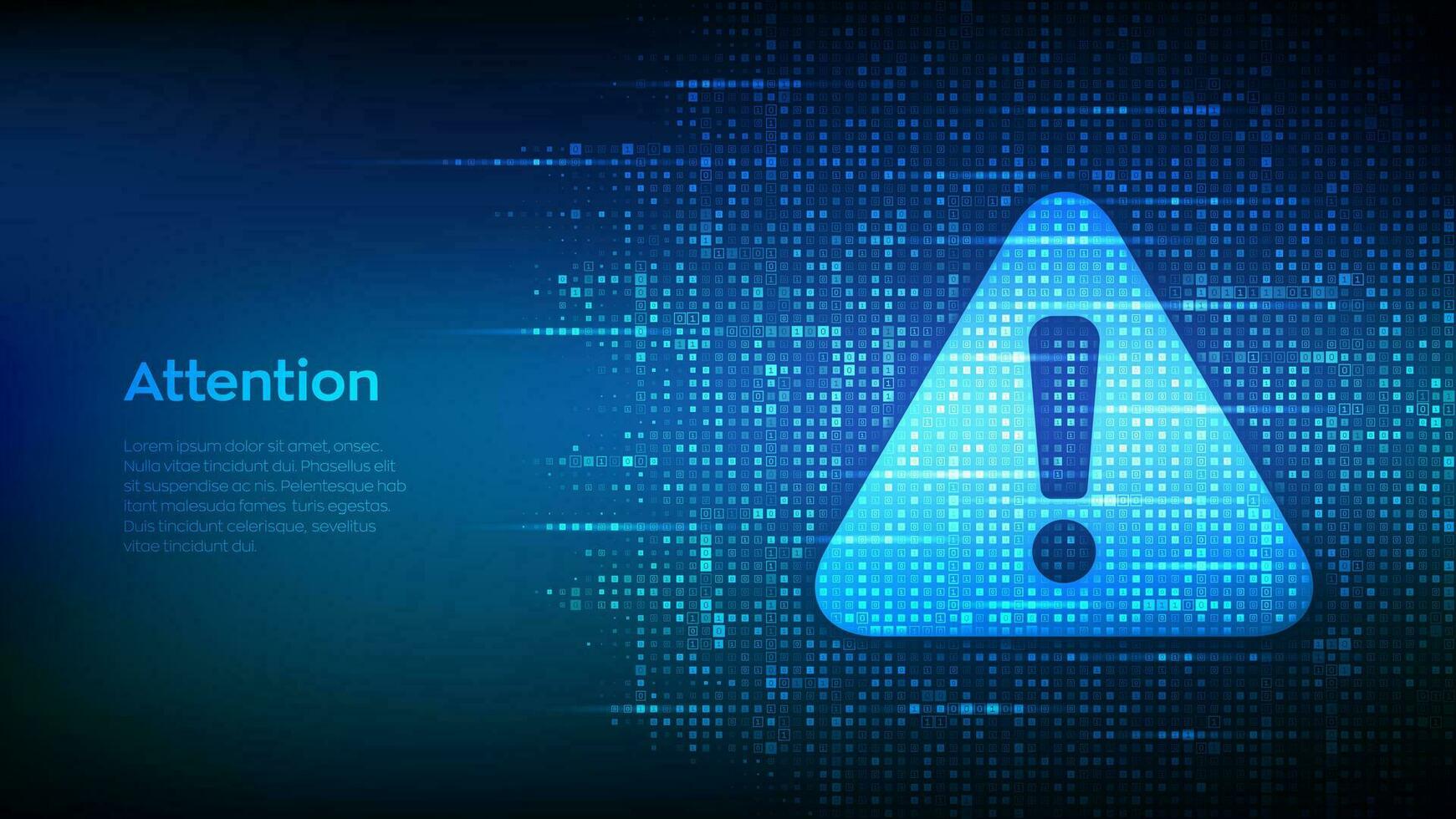 Attention Symbol Made With Binary Code Danger Sign Virus Alert Digital Binary Data And