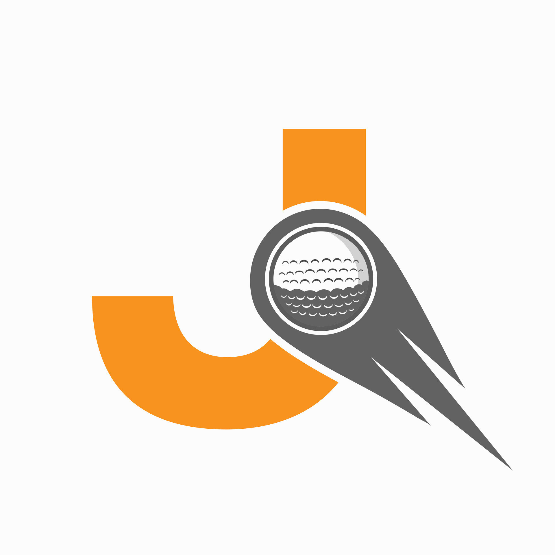 Letter J Golf Logo Concept With Moving Golf Ball Icon. Hockey Sports Logotype Symbol Vector ...