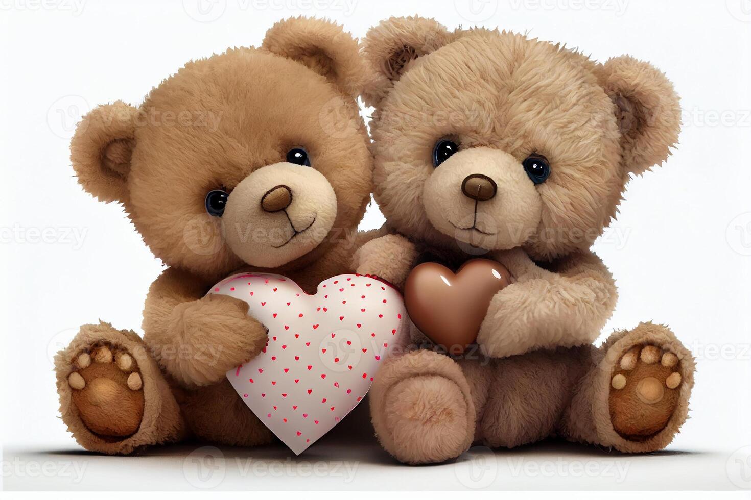 Two Teddy Bears Holding A Heart