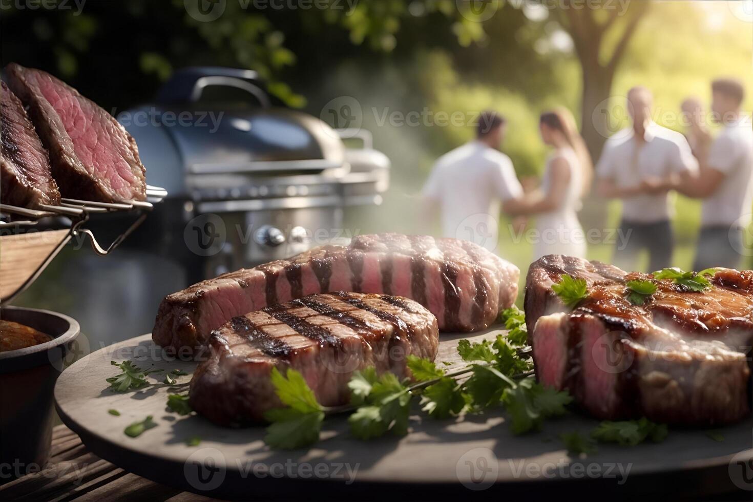 Steaks close up prepared on barbeque. 25473554 Stock Photo at Vecteezy