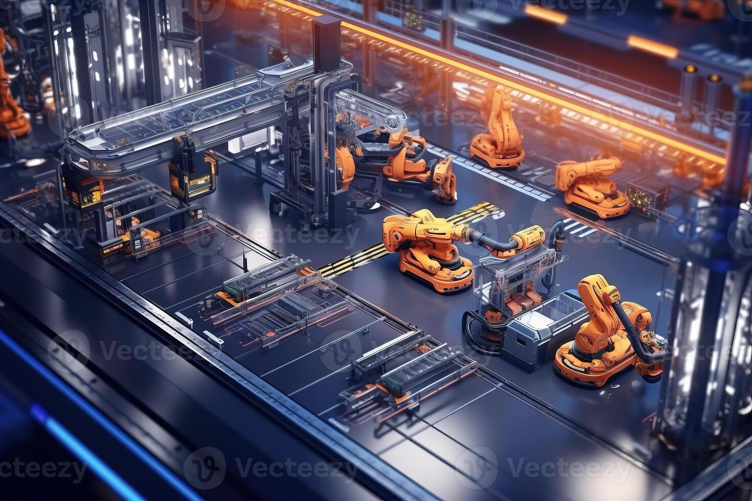 Car Factory 3D Concept Automated Robot Arm Assembly. AI Generated ... Car Factory 3D Concept Automated Robot Arm Assembly. AI Generated ...