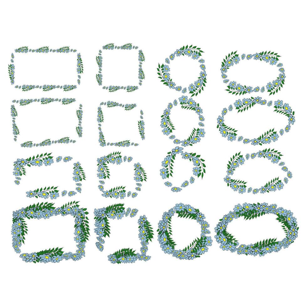 Black circle and square frames. Brush strokes. design elements set ...