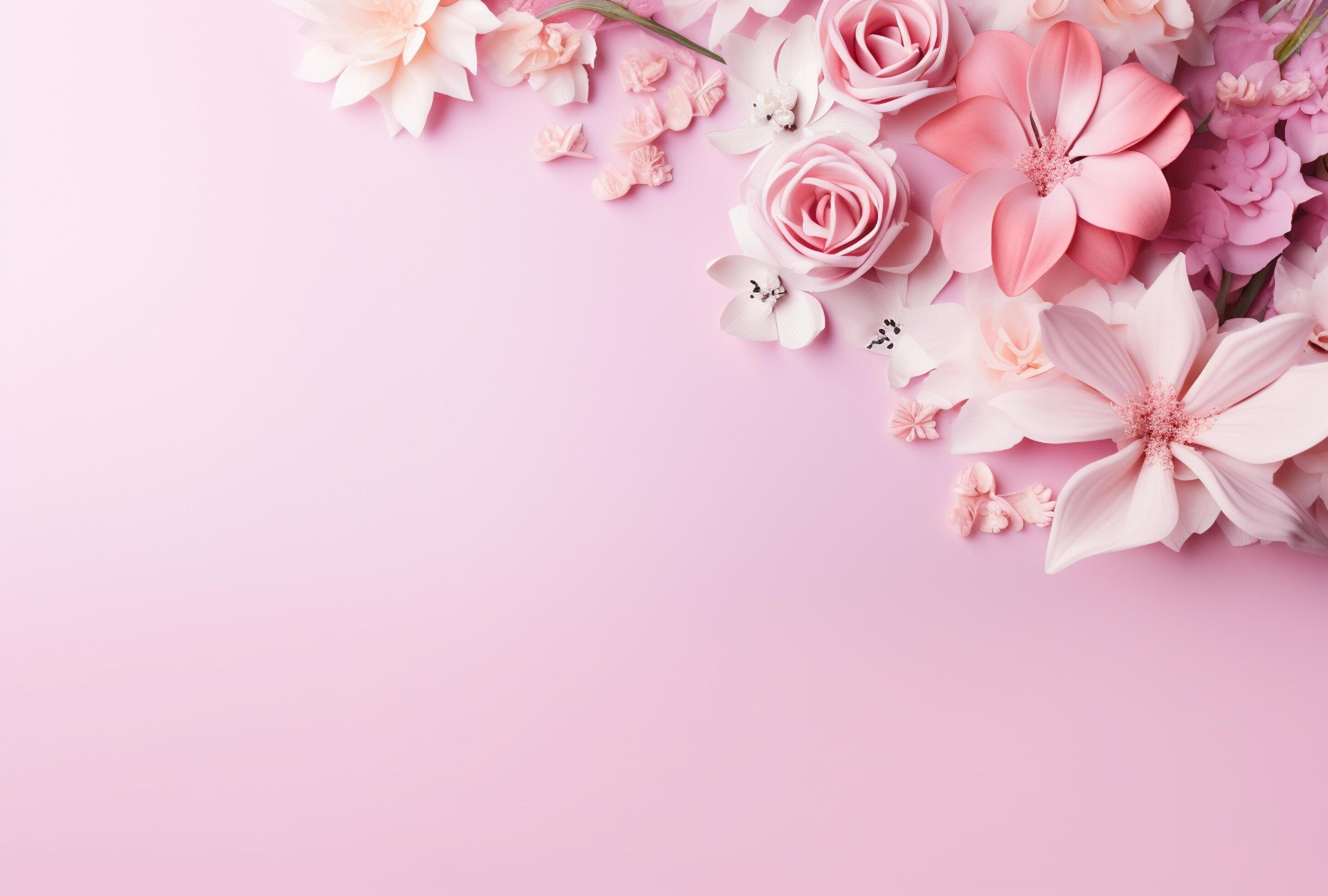 Beautiful pink flowers on pink background. 25480944 Stock Photo at Vecteezy