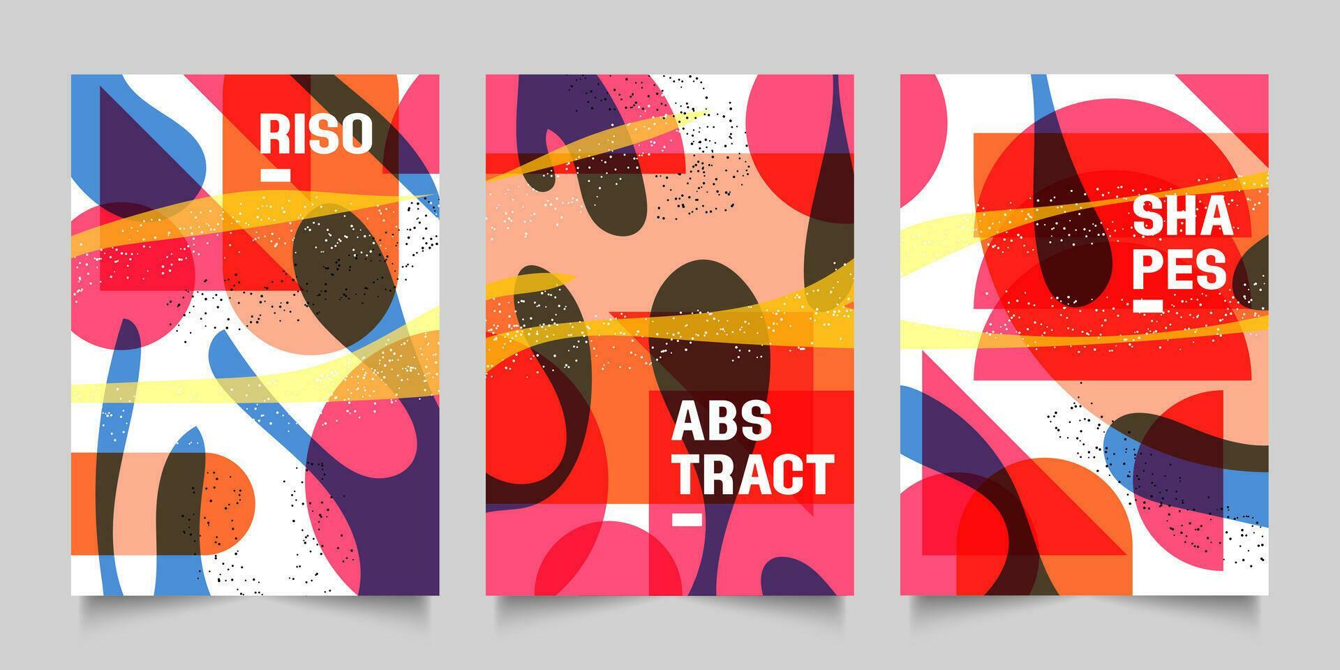 Set of Colorful Abstract Shapes Poster Design, Creative Flyer template ...