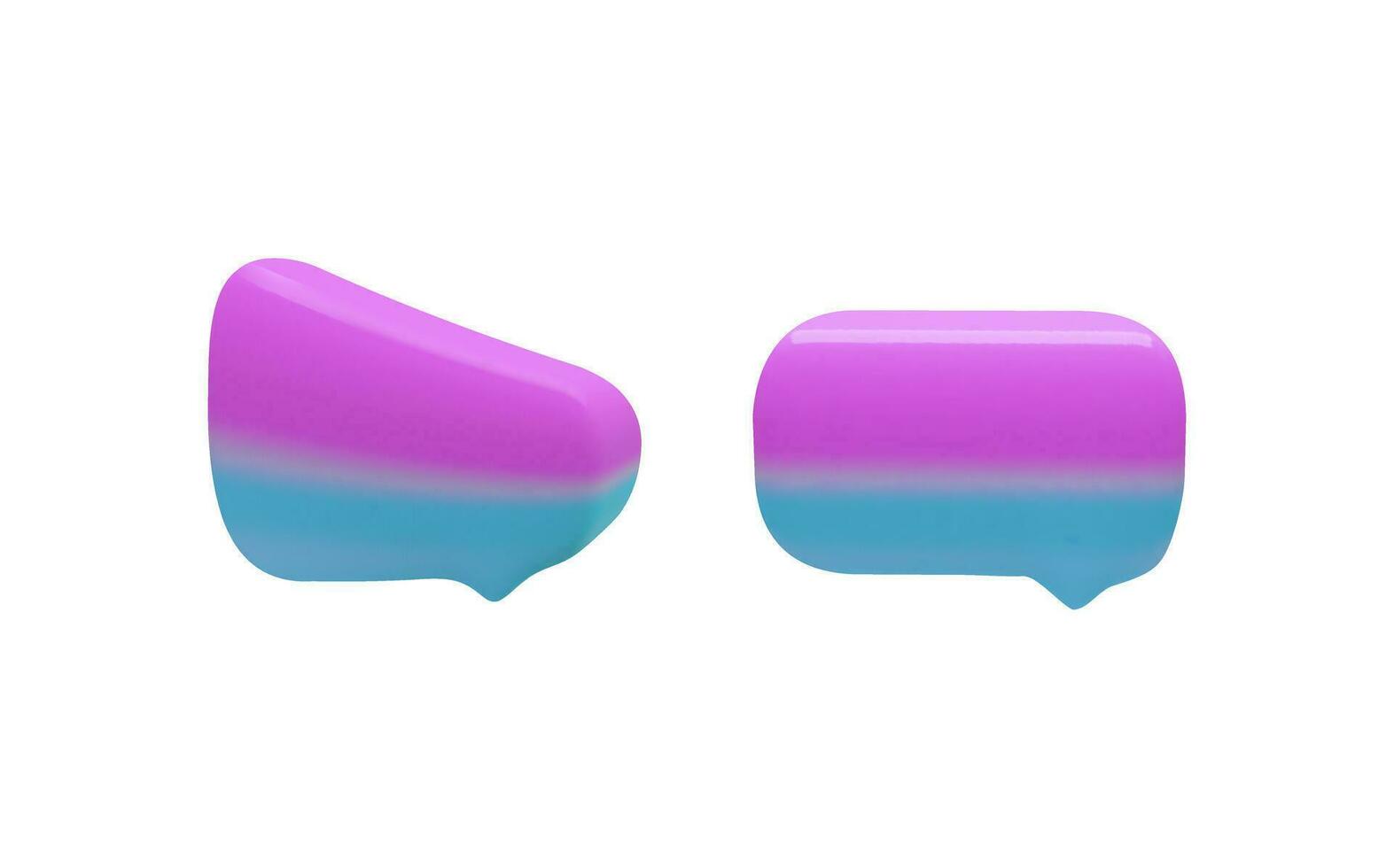 Set Of Empty Colored Text Bubbles In Various Shapes 3d Speech Bubble
