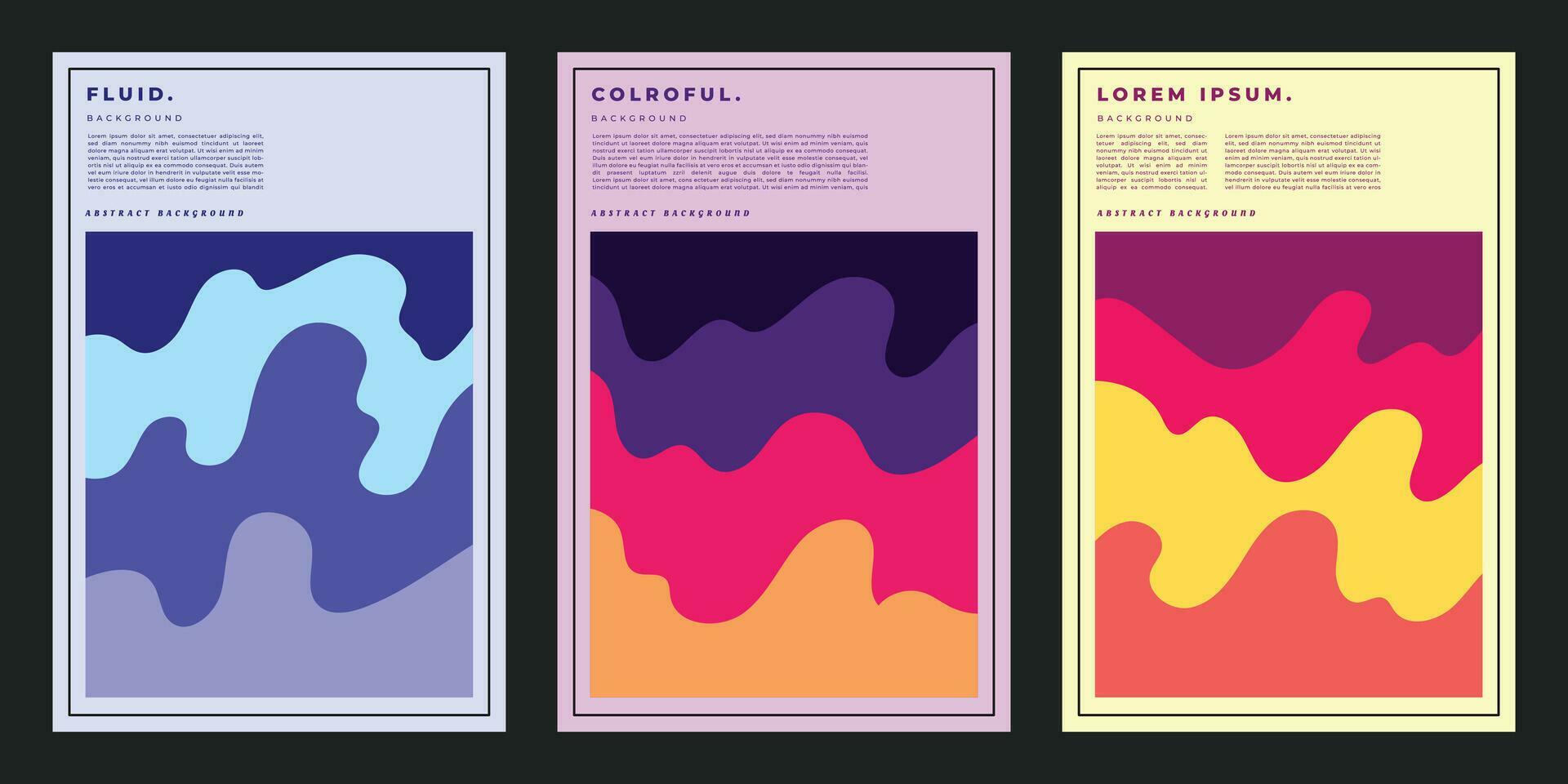 Colorful Fluid Layer Background Template Copy Space Set Colour Gradation Backdrop Design